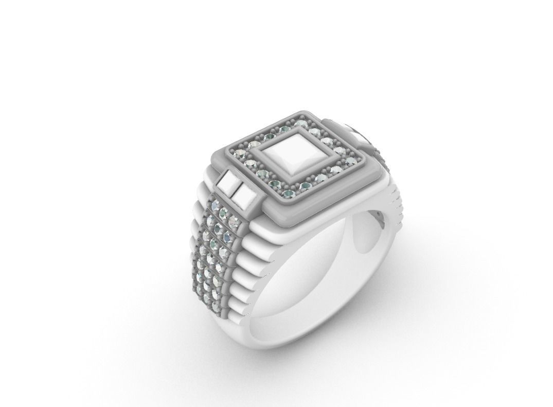 SQUARE STONE RING free 3D model 3D printable | CGTrader