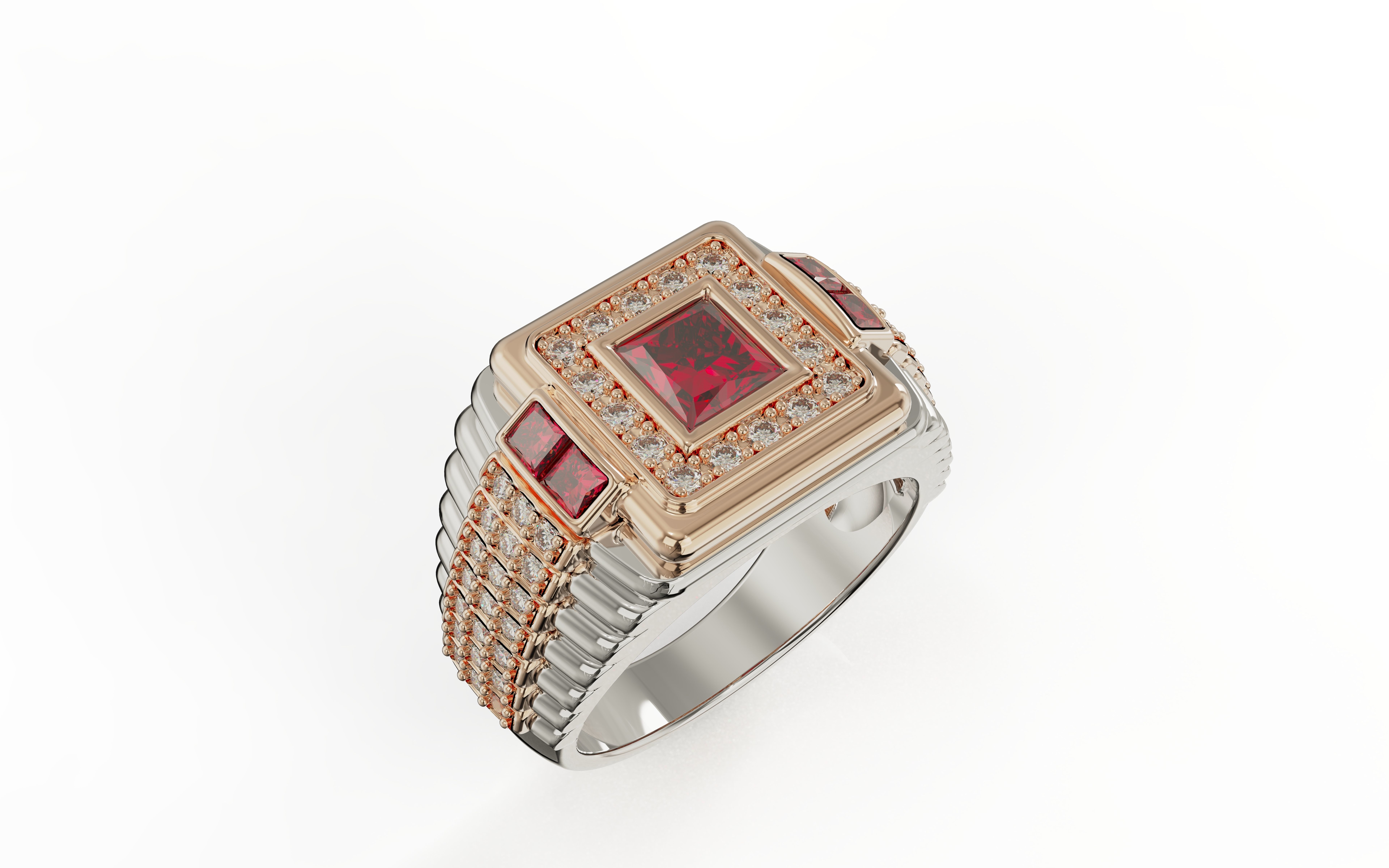 SQUARE STONE RING free 3D model 3D printable | CGTrader