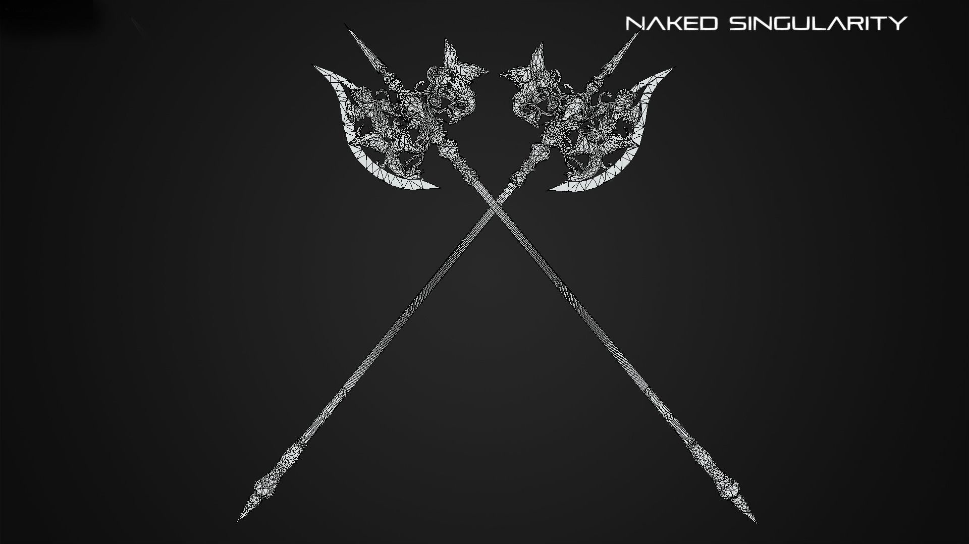 3D model Tri angel halberd Medieval dark fantasy VR / AR / low-poly ...