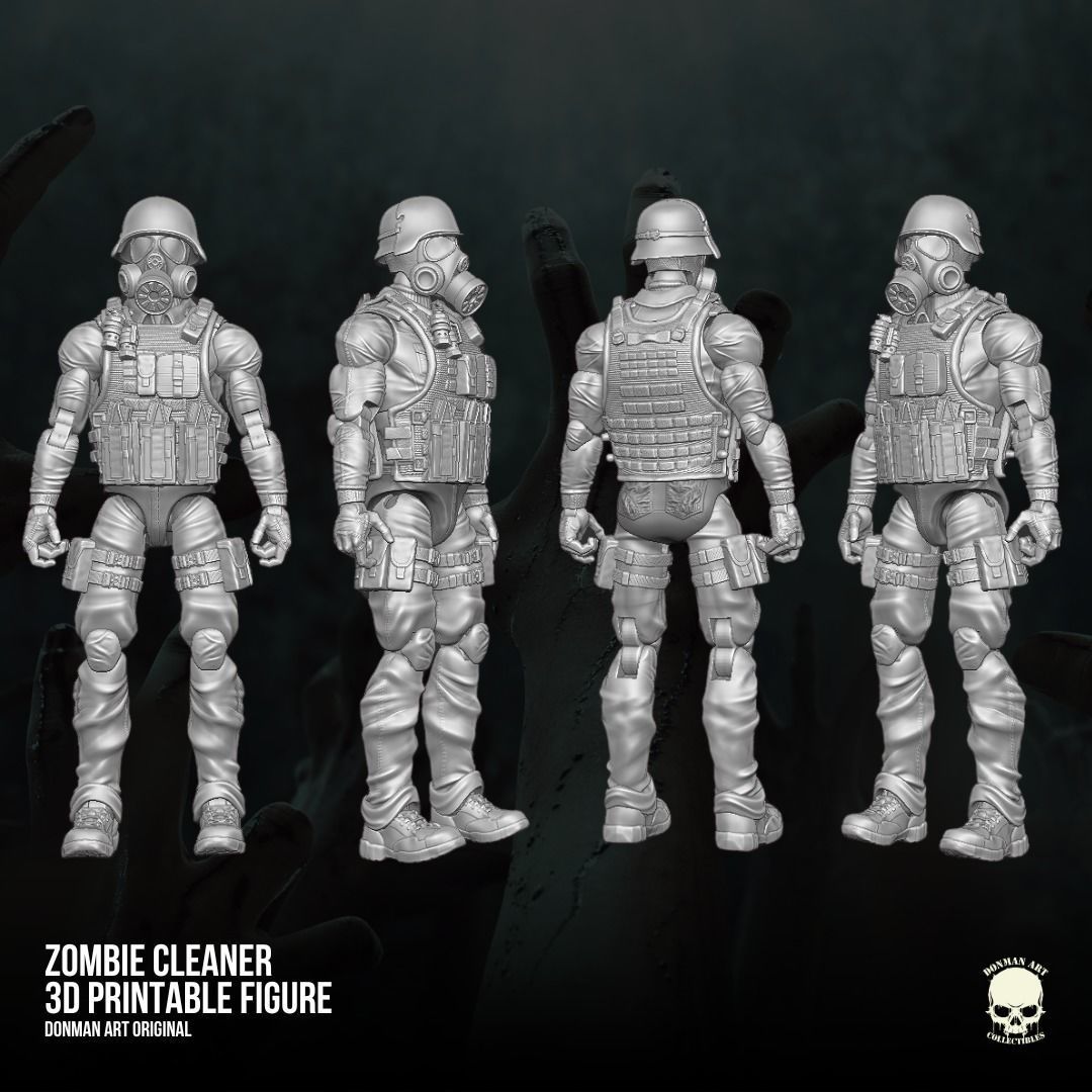 Zombie Cleaner Donman art 3D printable full action figure 3D model 3D ...
