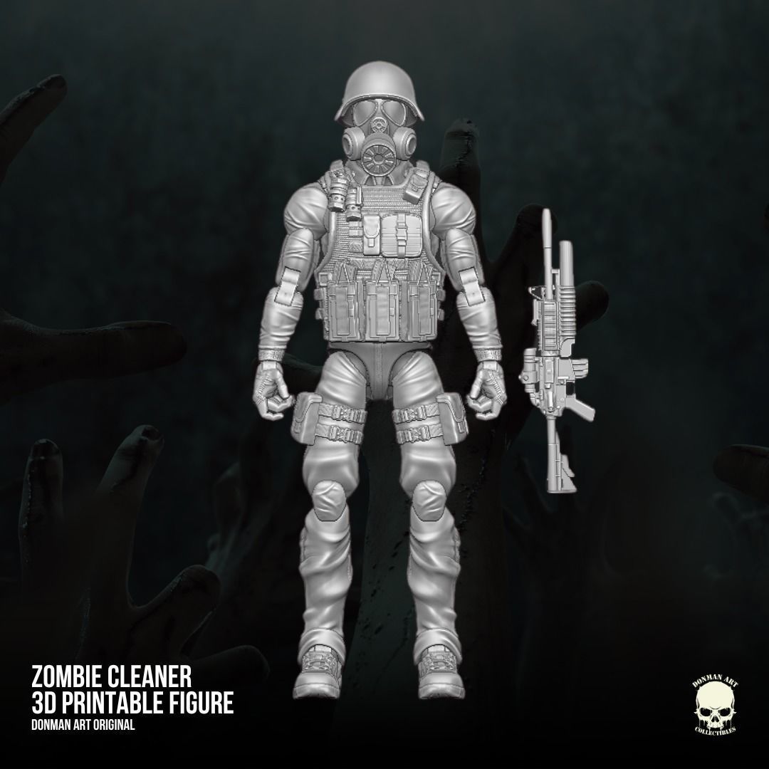 Zombie Cleaner Donman art 3D printable full action figure 3D model 3D ...