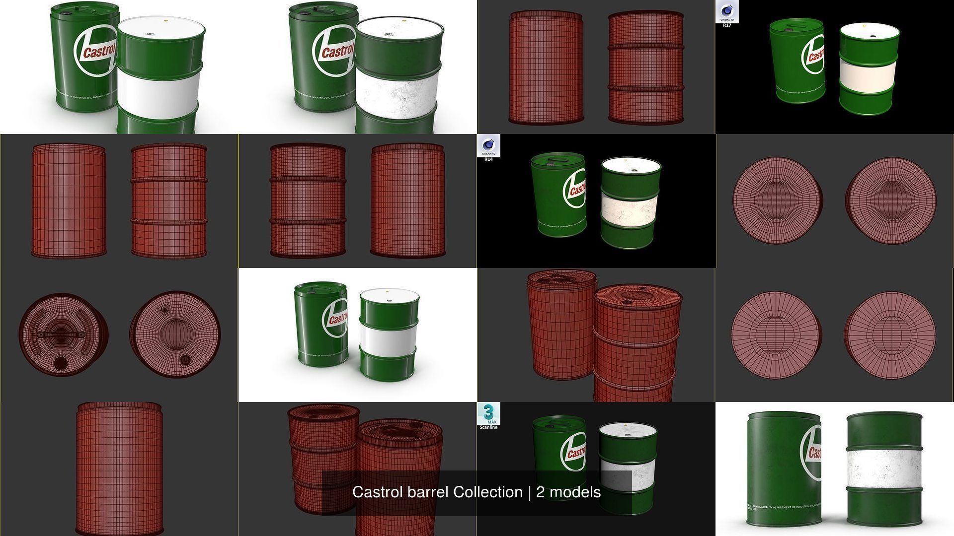 Castrol barrel Collection VR / AR / low-poly | CGTrader