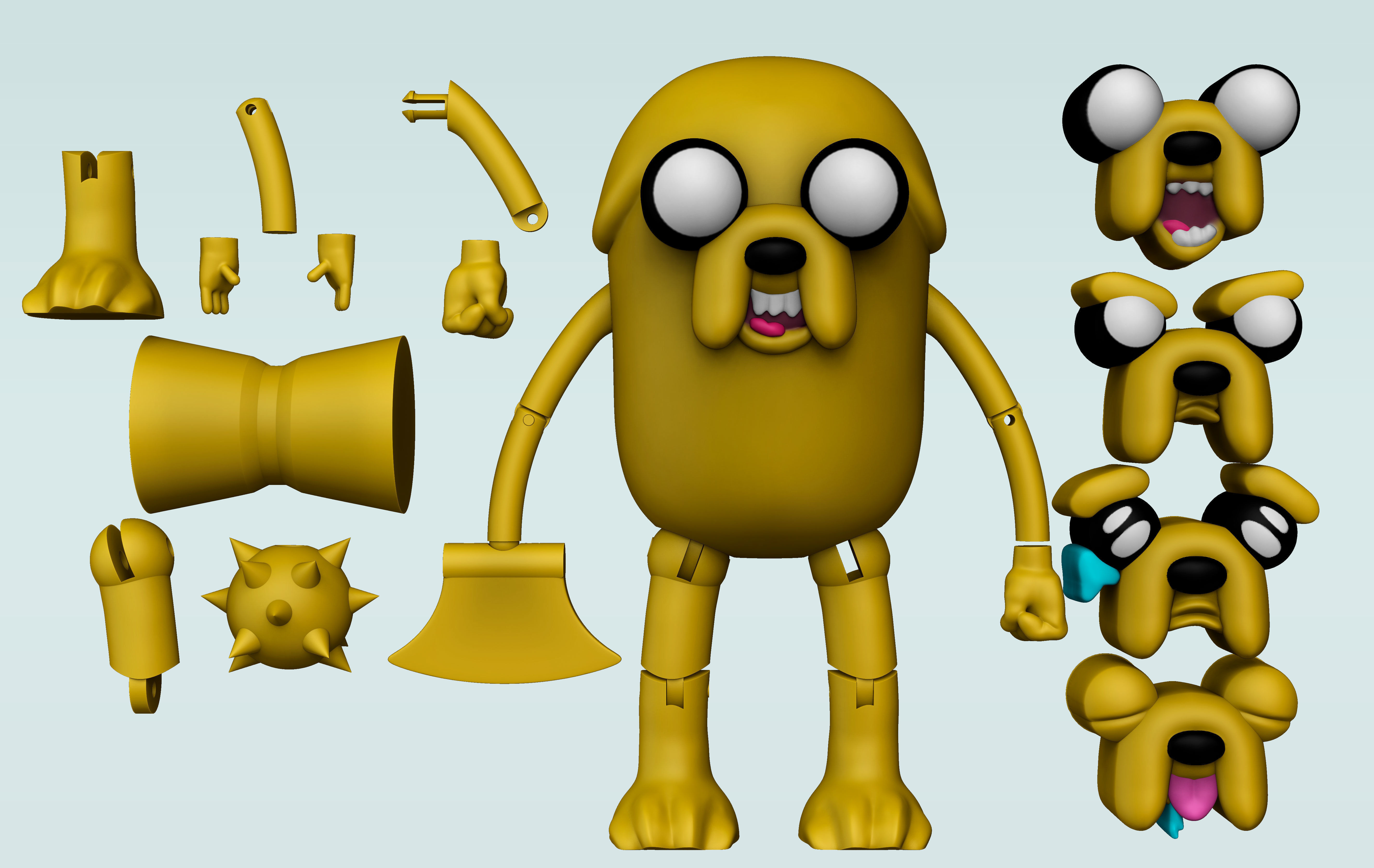 Jake the Dog figure free 3D model 3D printable | CGTrader