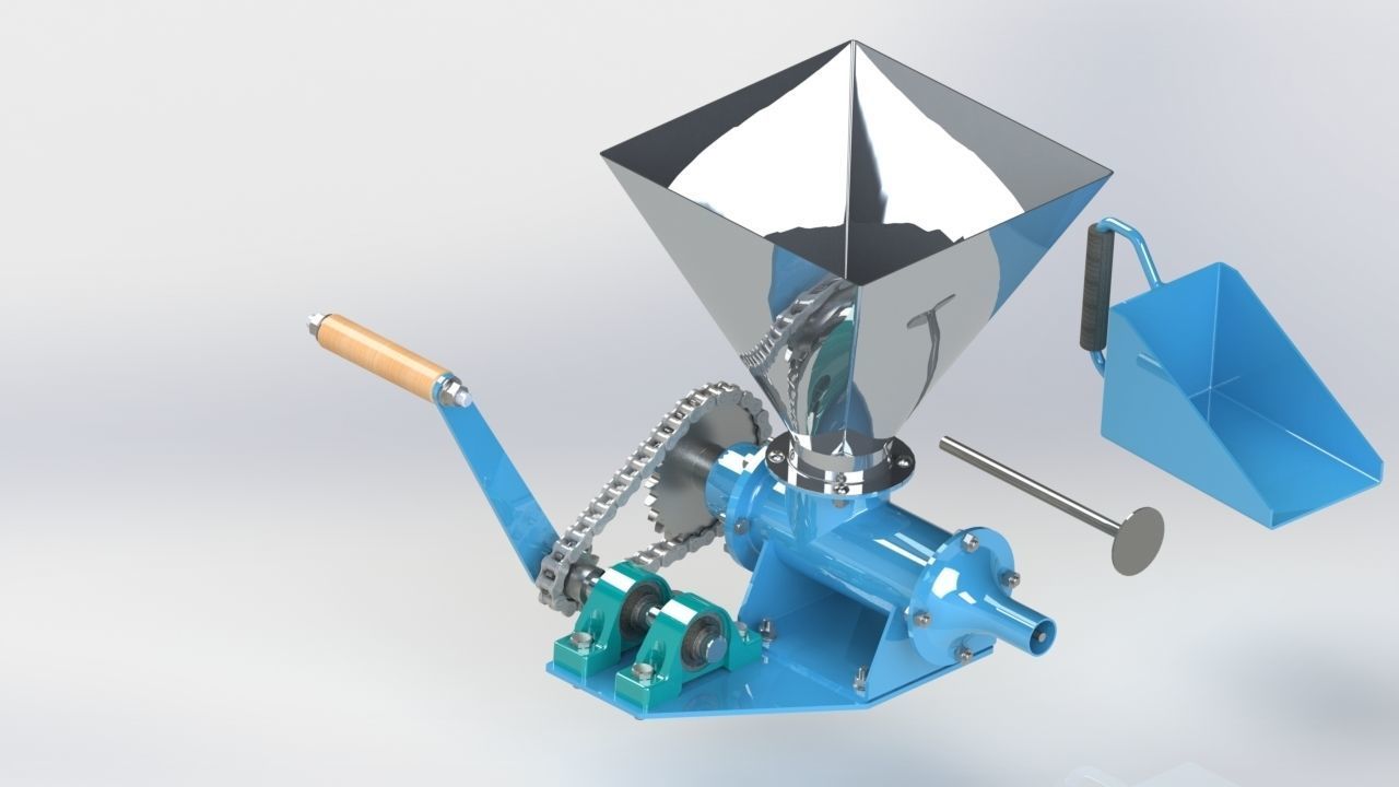 Hand Crank Operated Briquette Machine 3D model | CGTrader