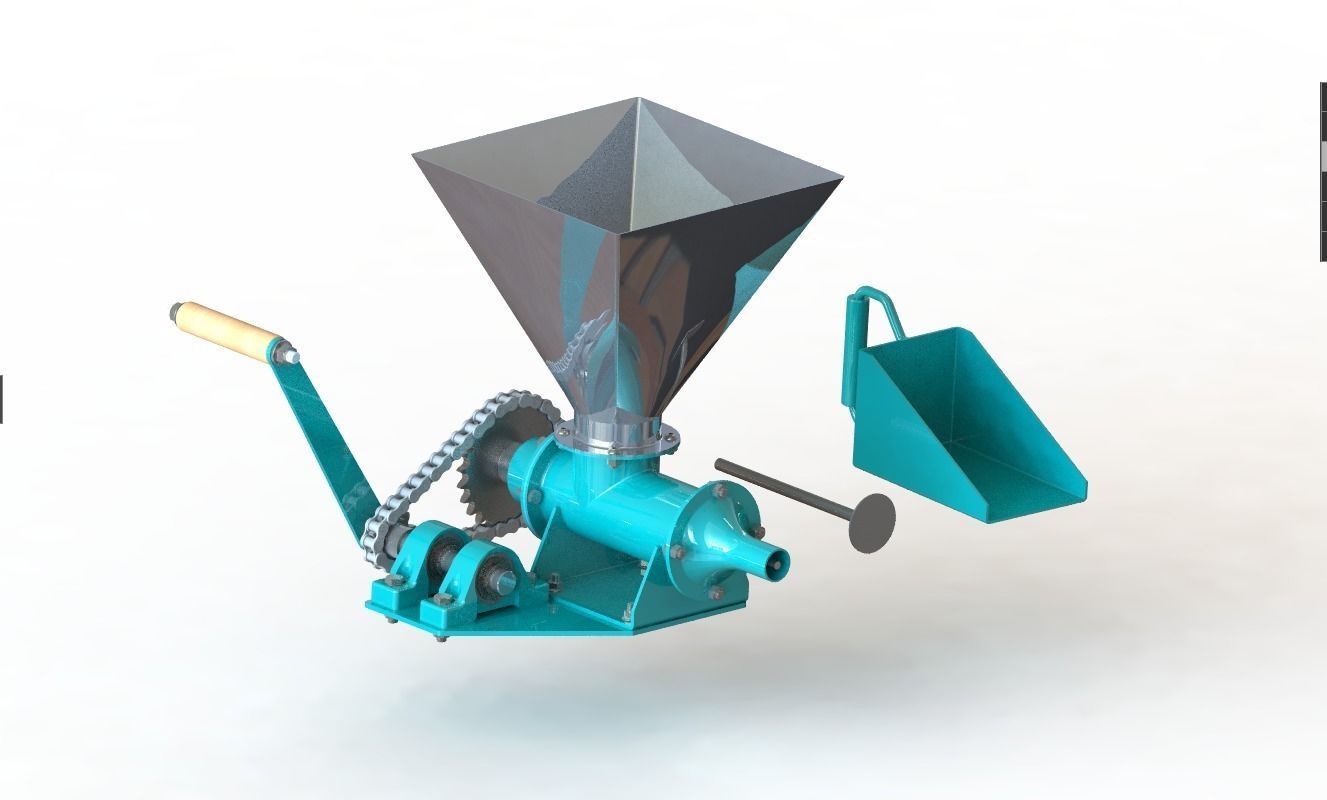 Hand Crank Operated Briquette Machine 3D model | CGTrader