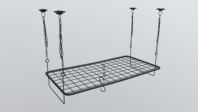Pots and Pans Ceiling Hanger free 3D model | CGTrader