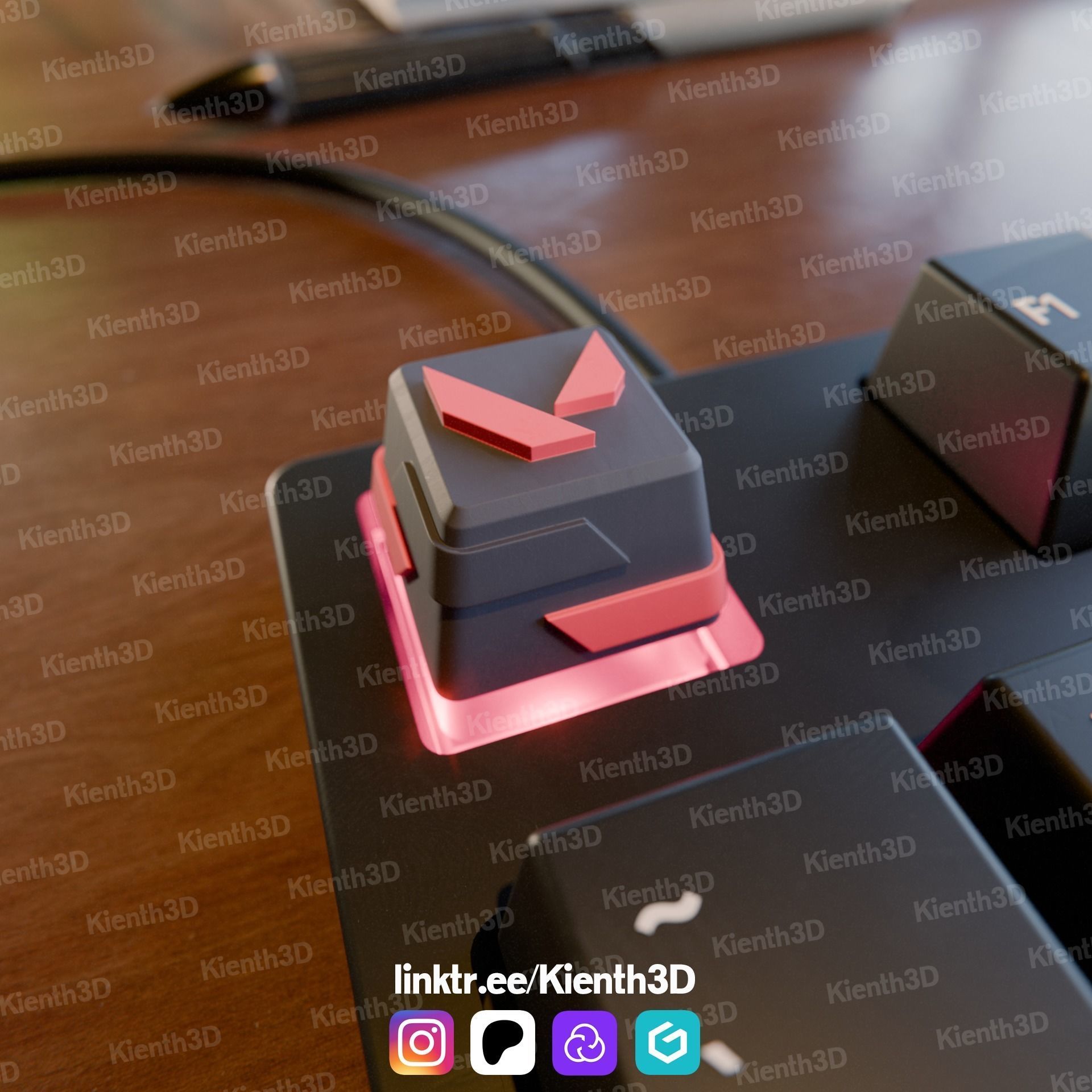 Valorant Logo Keycap free 3D model 3D printable | CGTrader