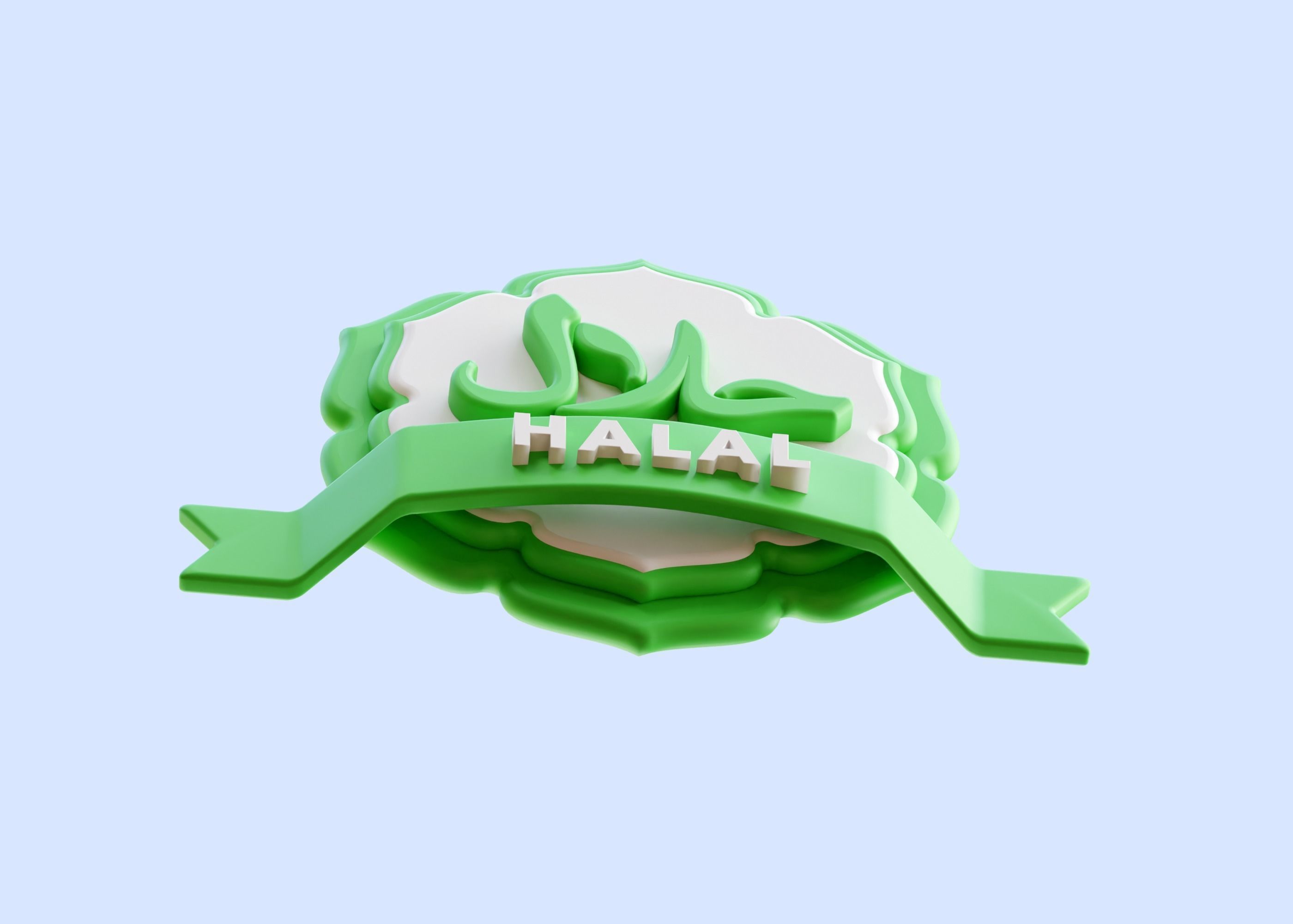 3D model Halal Badge Illustration VR / AR / low-poly | CGTrader