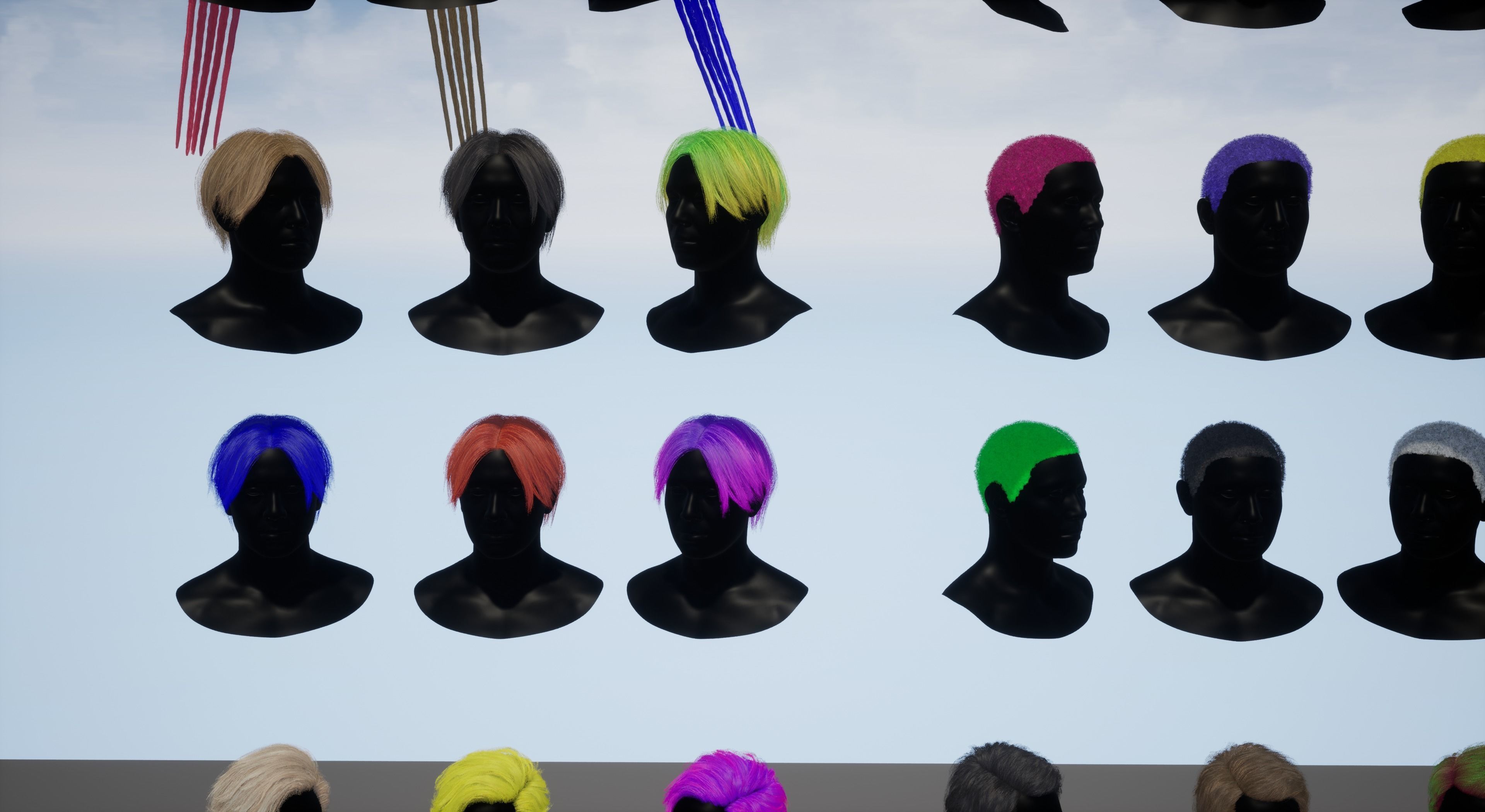 3D model Pack real time hairstyles part 1 VR / AR / low-poly | CGTrader