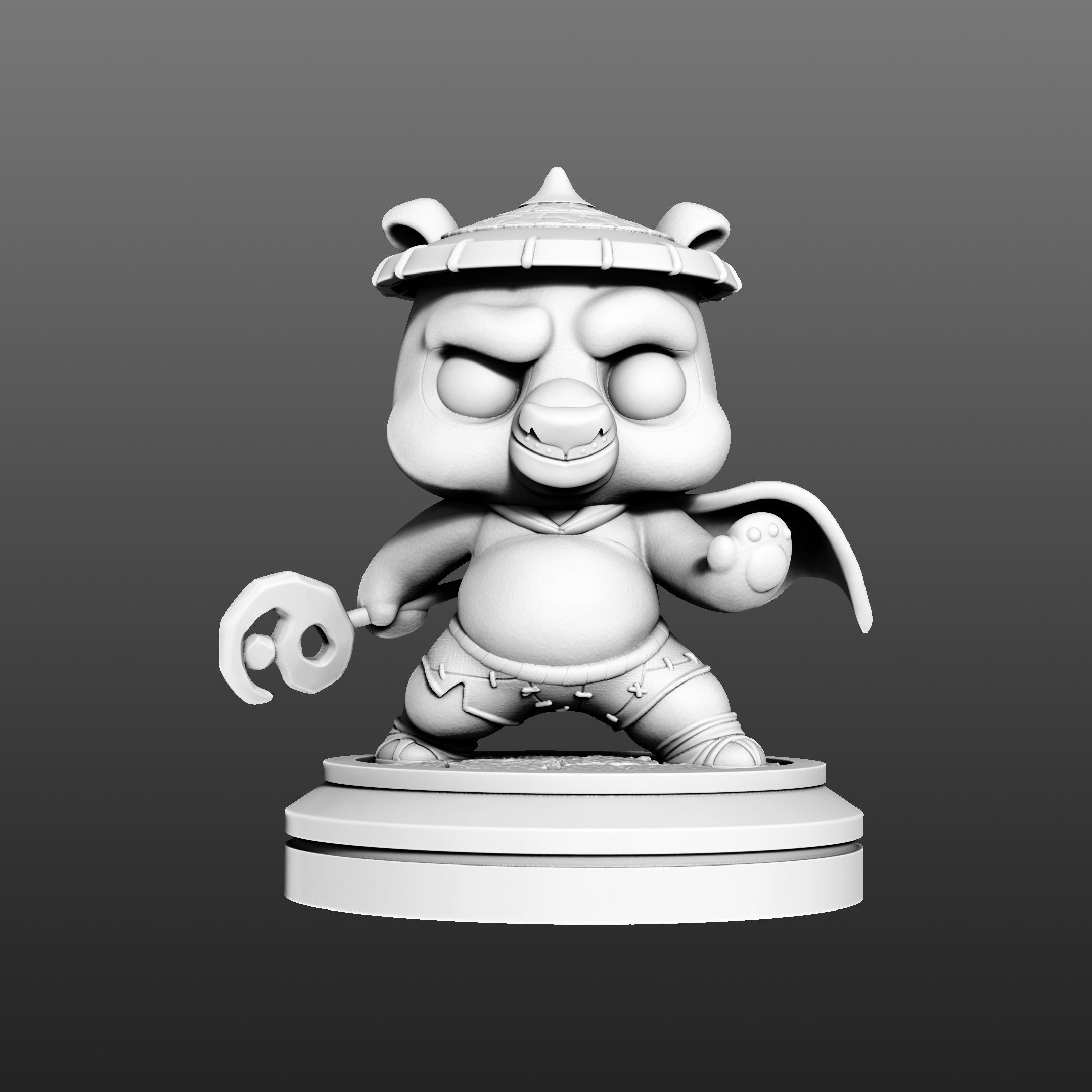 Chibi Kung Fu Panda Po 3D model 3D printable | CGTrader