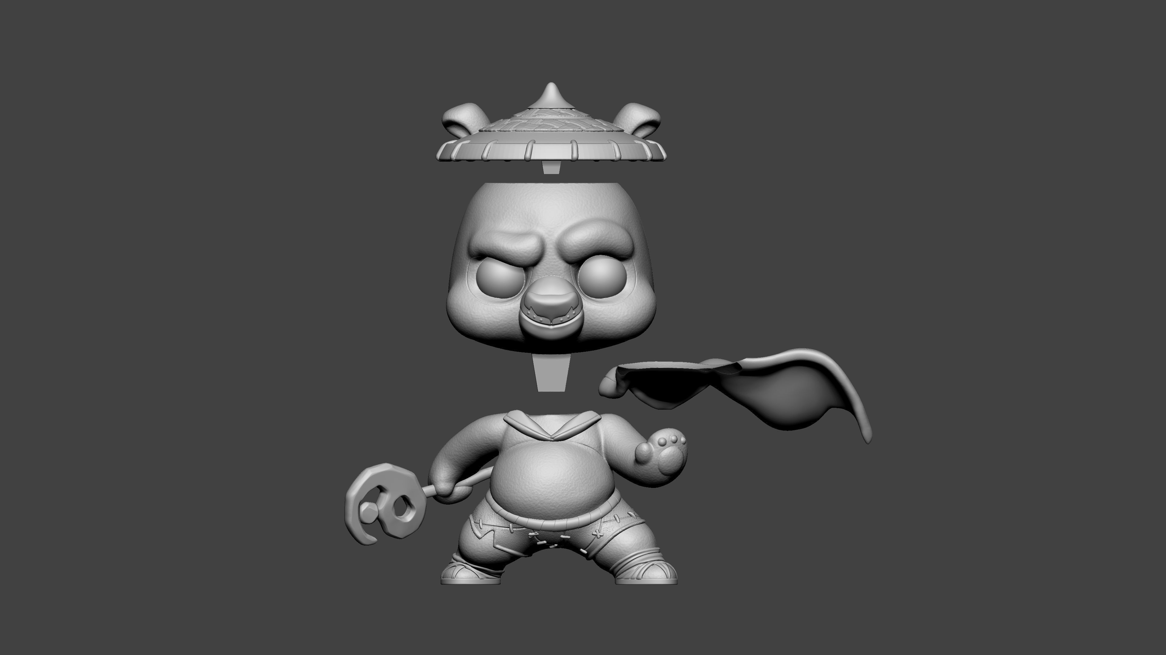 Chibi Kung Fu Panda Po 3D model 3D printable | CGTrader