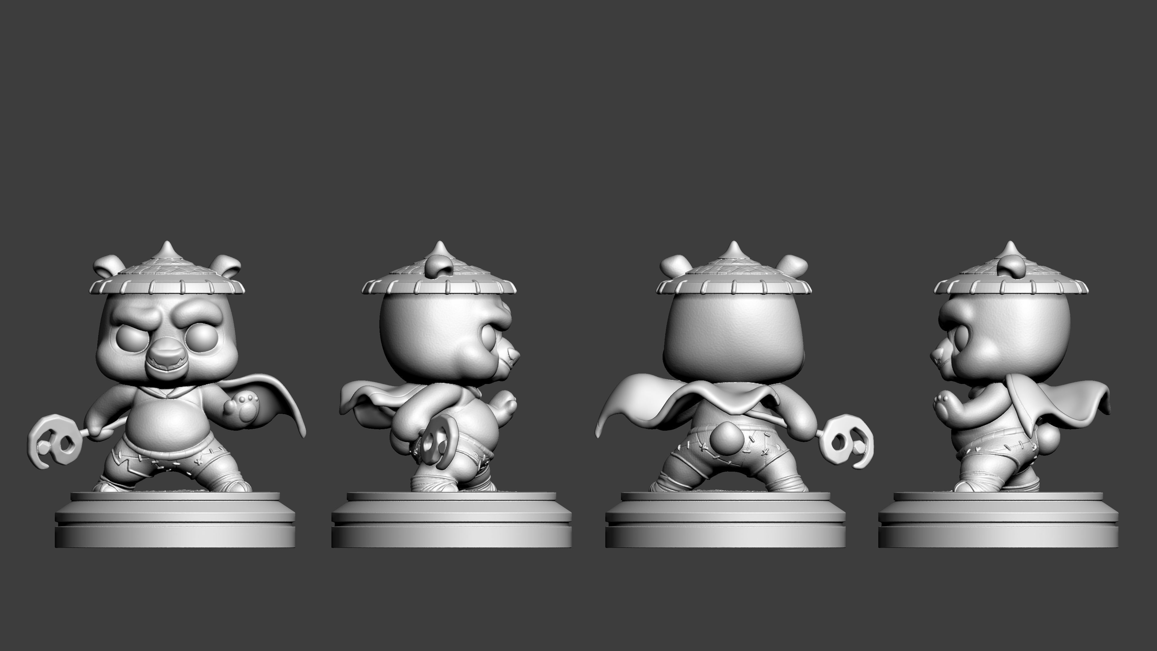 Chibi Kung Fu Panda Po 3D model 3D printable | CGTrader