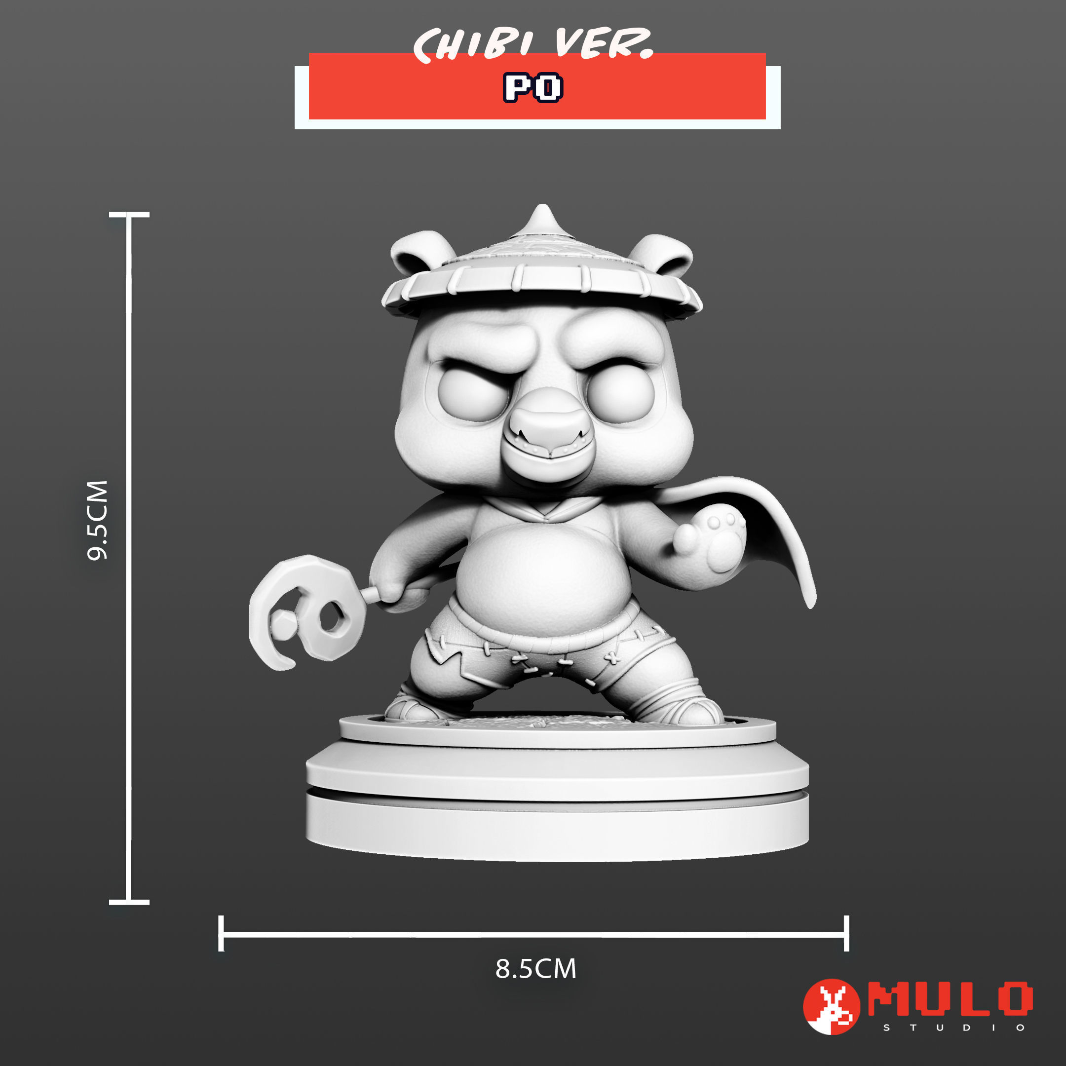 Chibi Kung Fu Panda Po 3D model 3D printable | CGTrader
