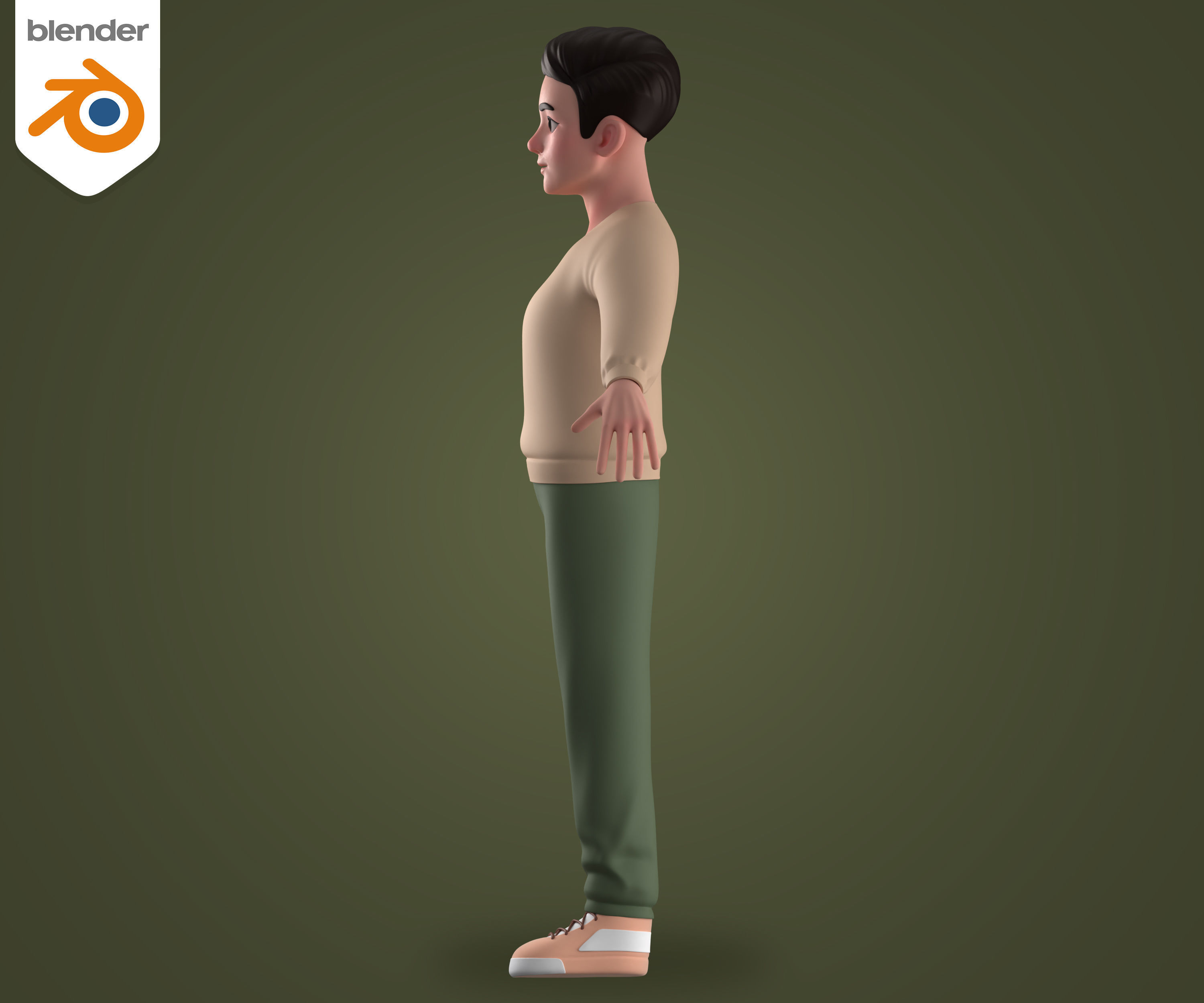Man in hoddie character - Rigged 3D model rigged | CGTrader