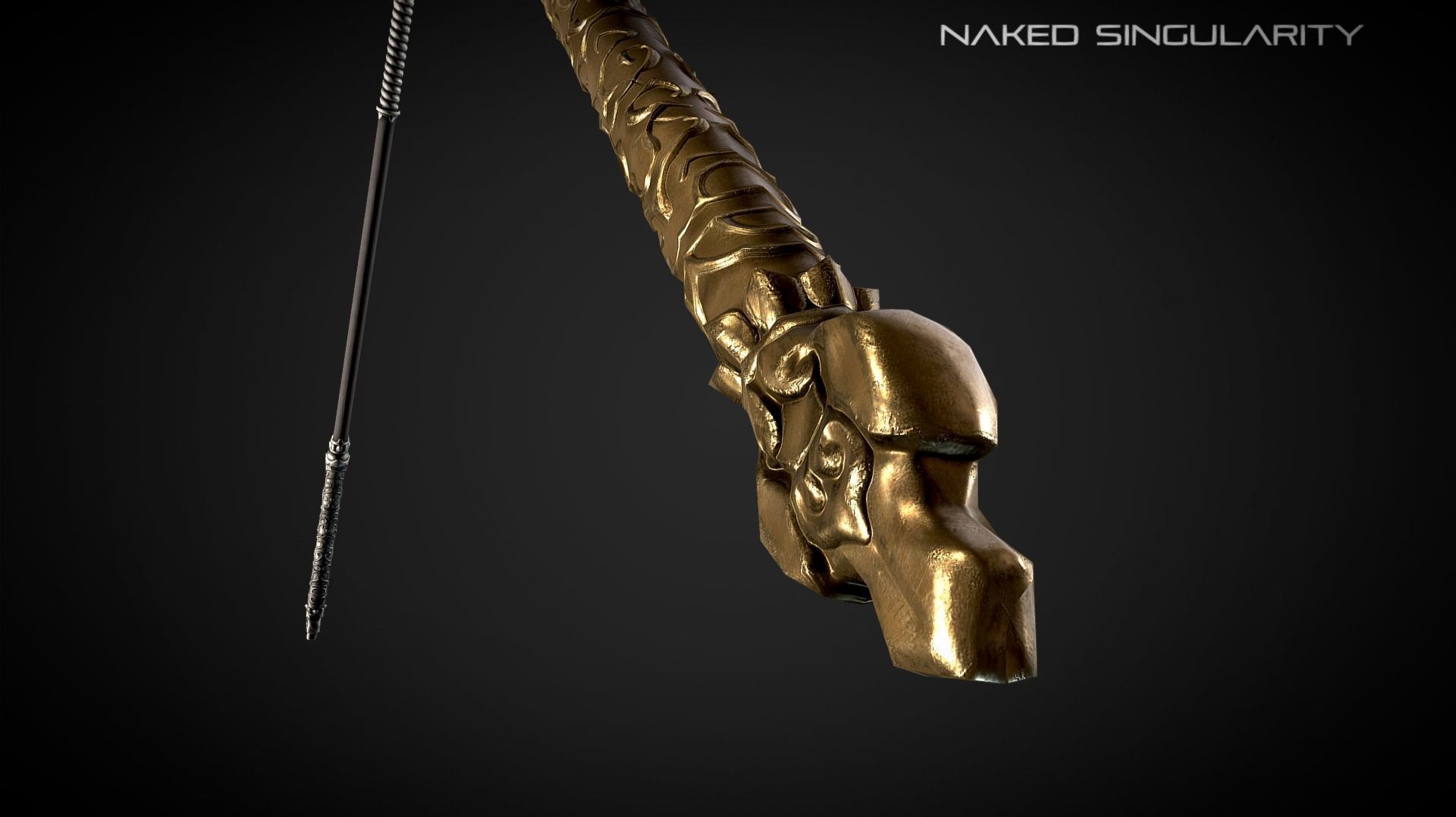 3D model Light halberd Medieval dark fantasy weapon VR / AR / low-poly ...