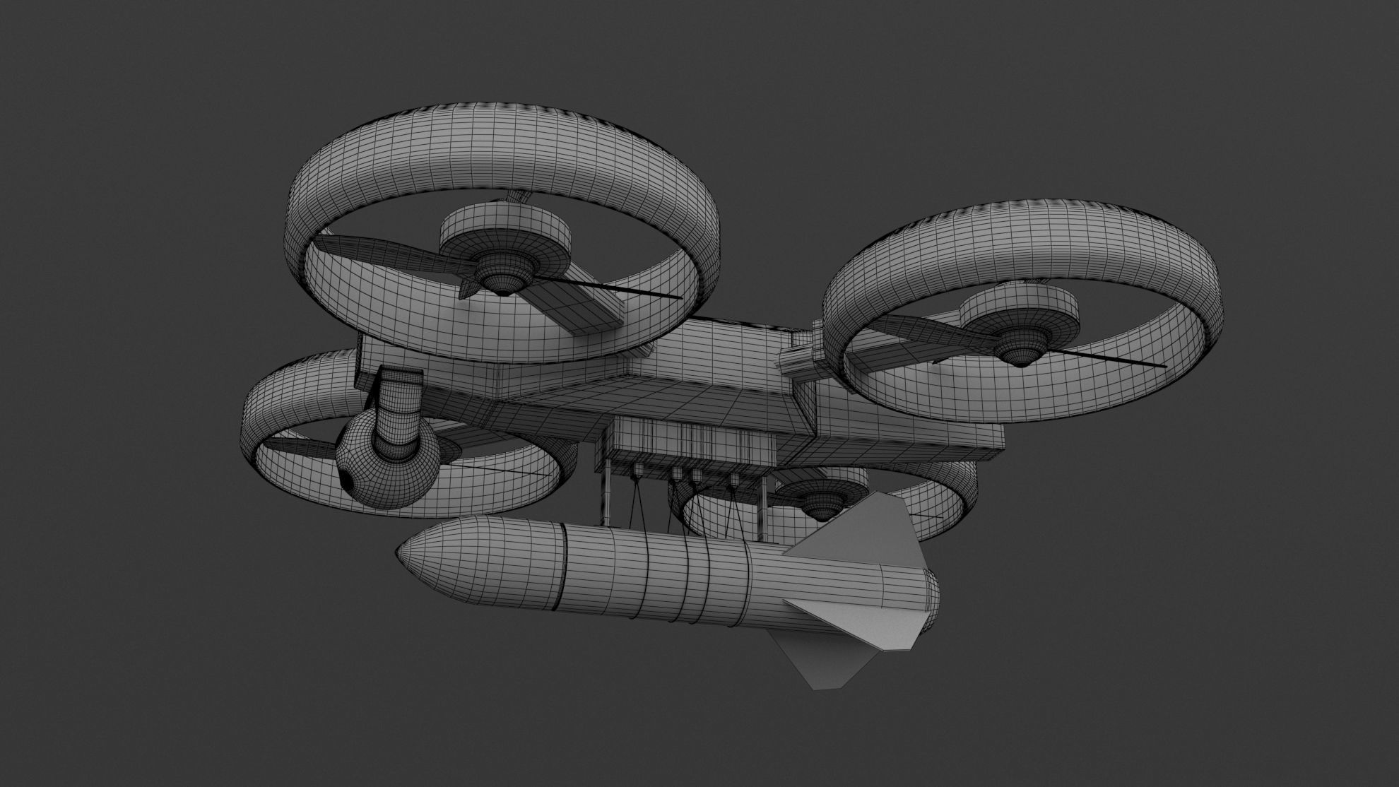 Military Quadrocopter Drone 3D model | CGTrader