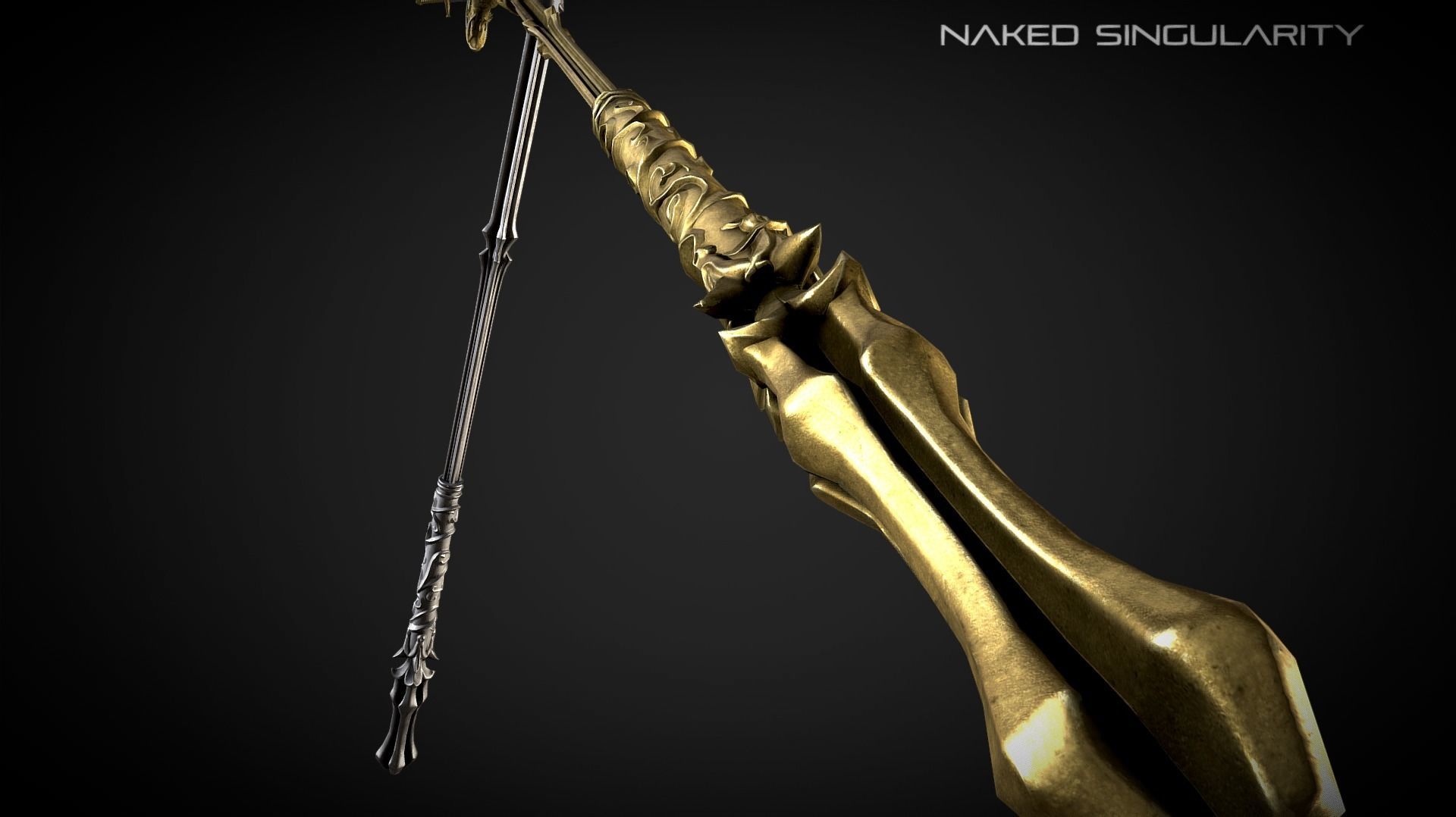 3D model Phoenix Halberd Medieval dark fantasy weapon VR / AR / low ...