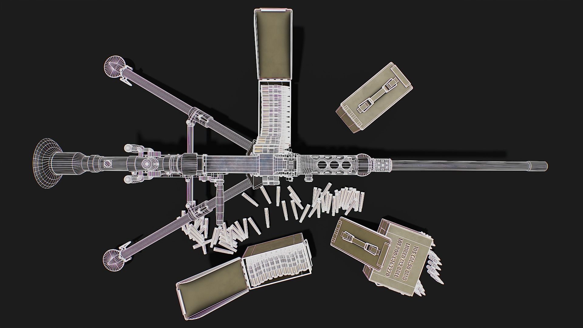 3D model Army machine gun with optical sight VR / AR / low-poly | CGTrader