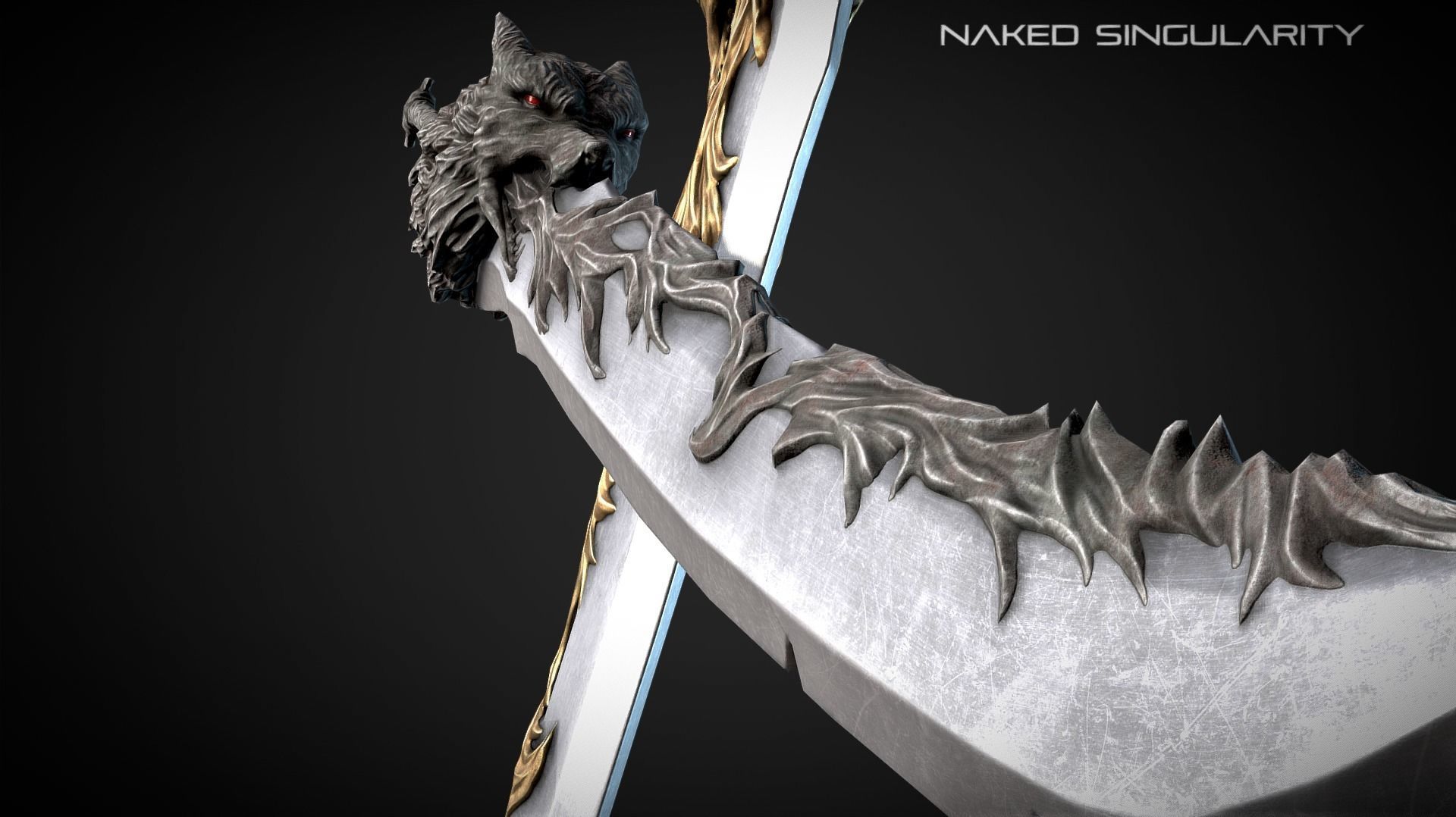 3D model Iron Wolf Sword Medieval dark fantasy VR / AR / low-poly ...