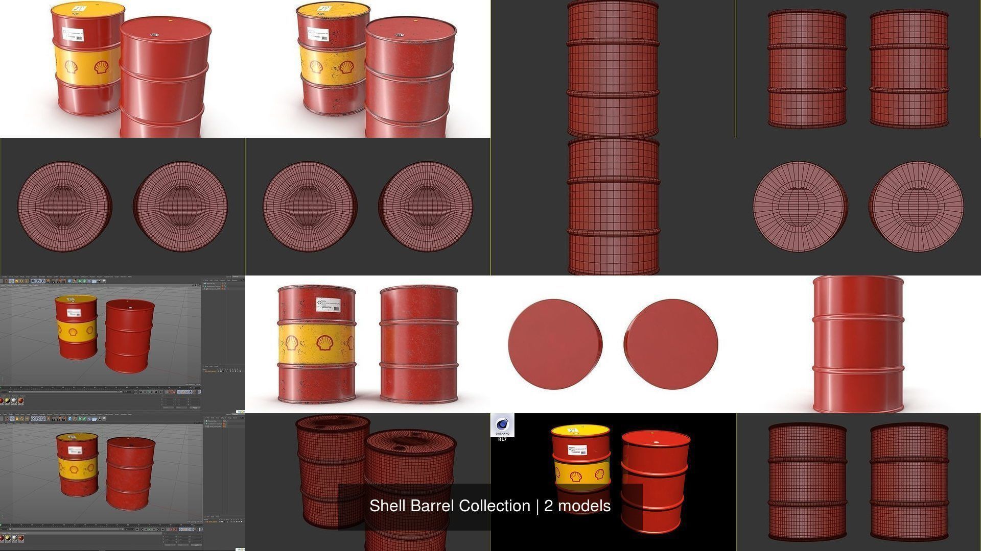 Shell Barrel Collection VR / AR / low-poly | CGTrader