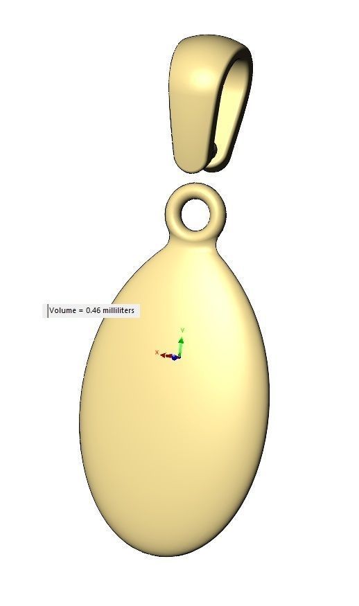 Simple teardrop almond pendant charm 3D model 3D printable | CGTrader
