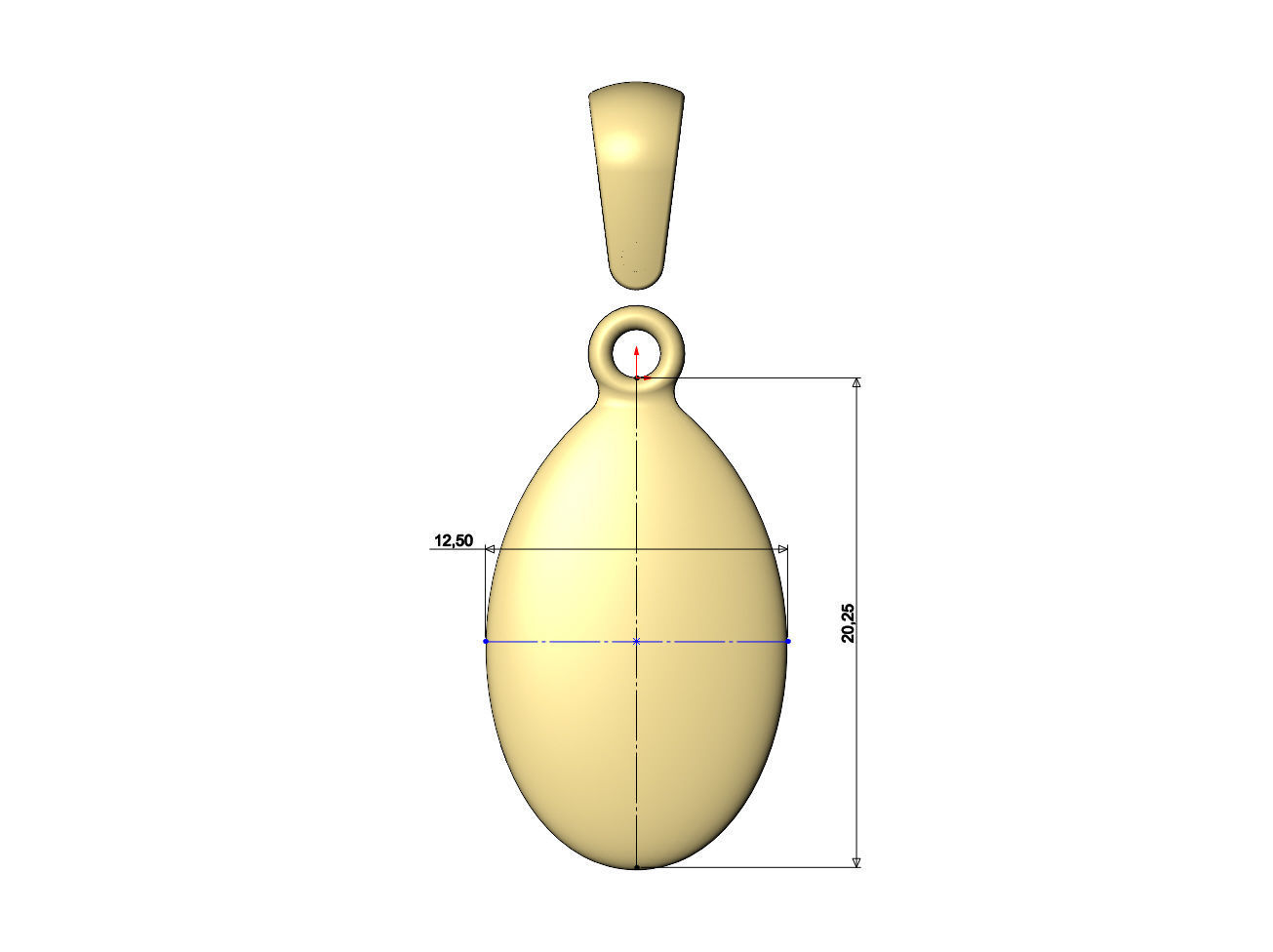Simple teardrop almond pendant charm 3D model 3D printable | CGTrader