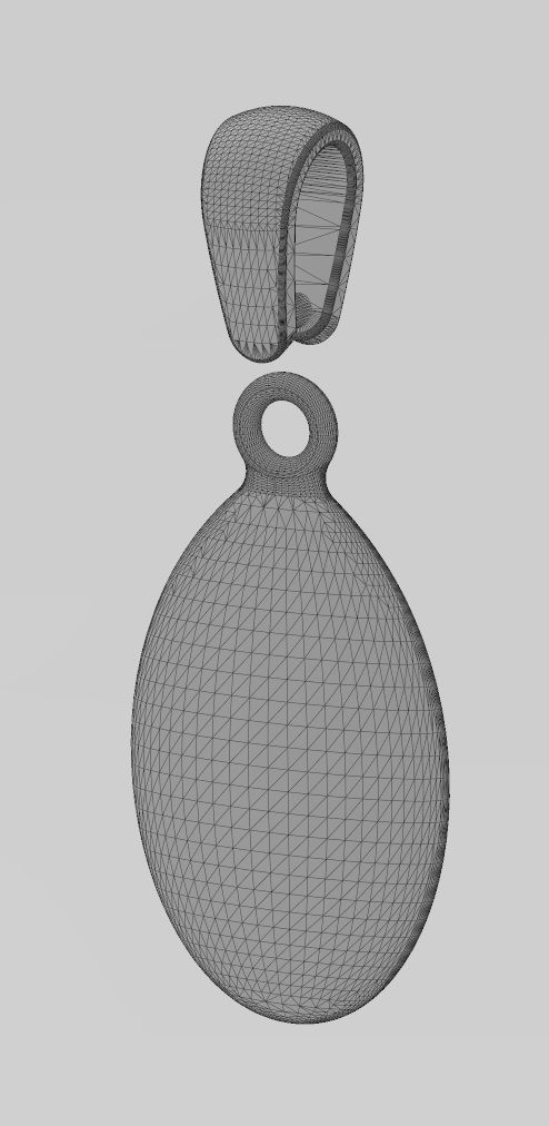 Simple teardrop almond pendant charm 3D model 3D printable | CGTrader