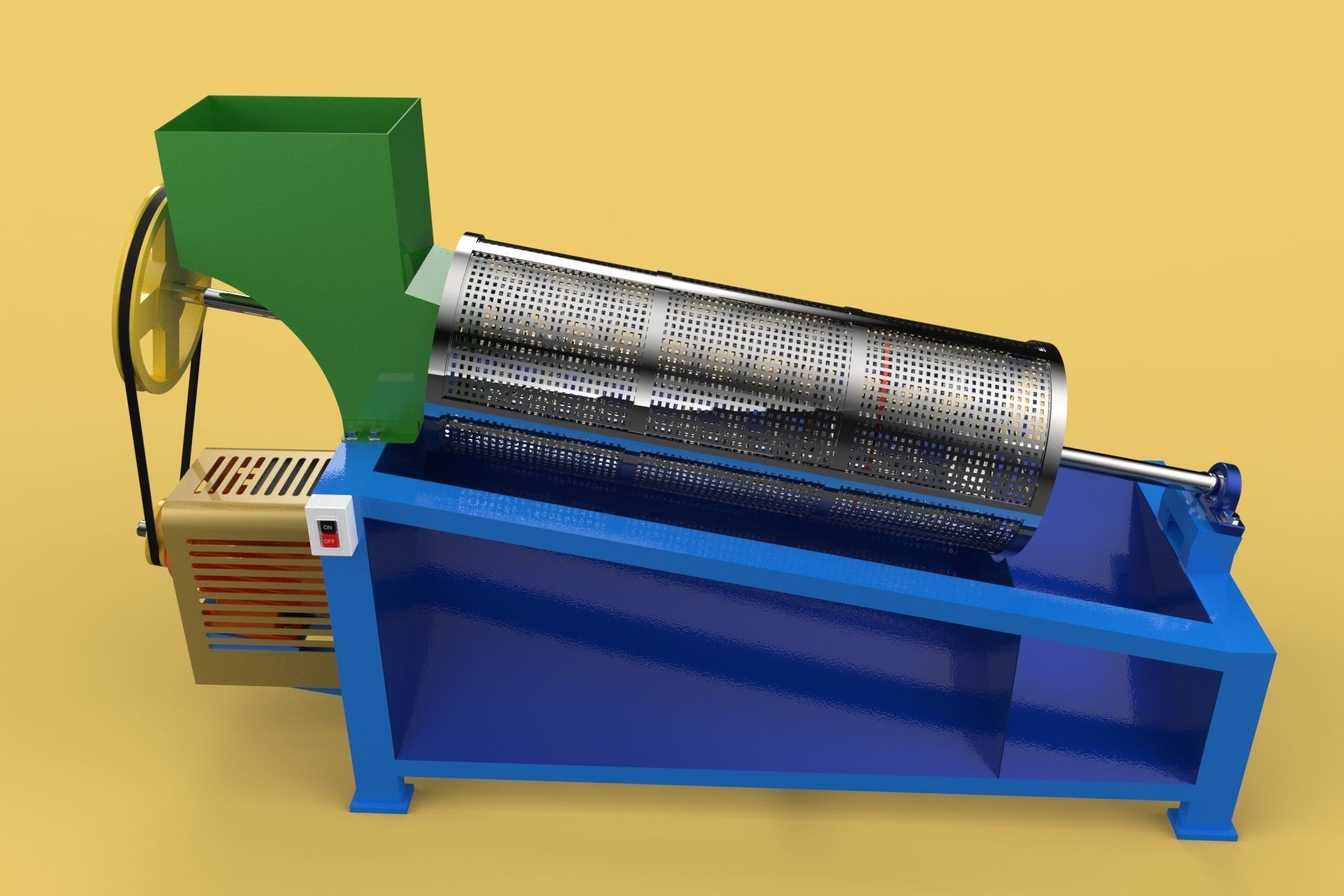 ROTARY DRUM SAND SIEVE MACHINE SCREENING SIEVER SEPARATOR GRAIN 3D ...