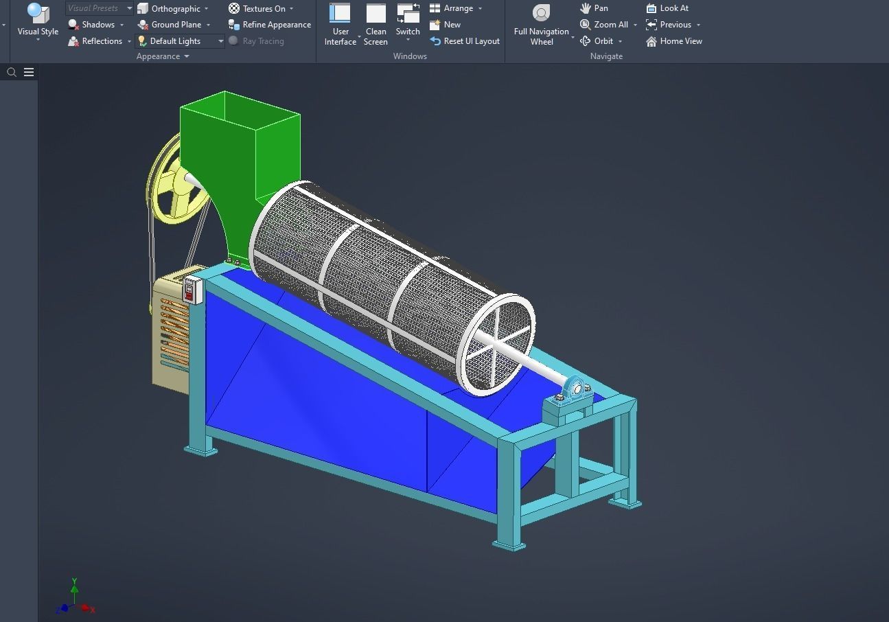 ROTARY DRUM SAND SIEVE MACHINE SCREENING SIEVER SEPARATOR GRAIN 3D ...