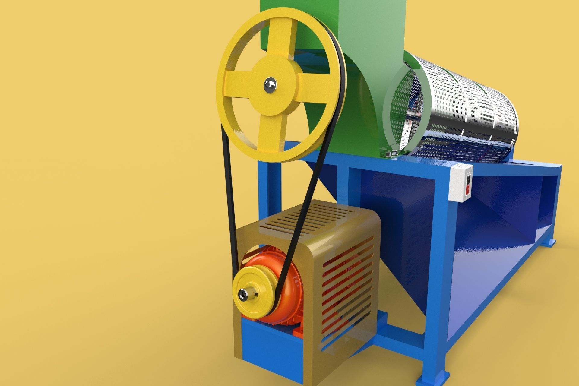 ROTARY DRUM SAND SIEVE MACHINE SCREENING SIEVER SEPARATOR GRAIN 3D ...