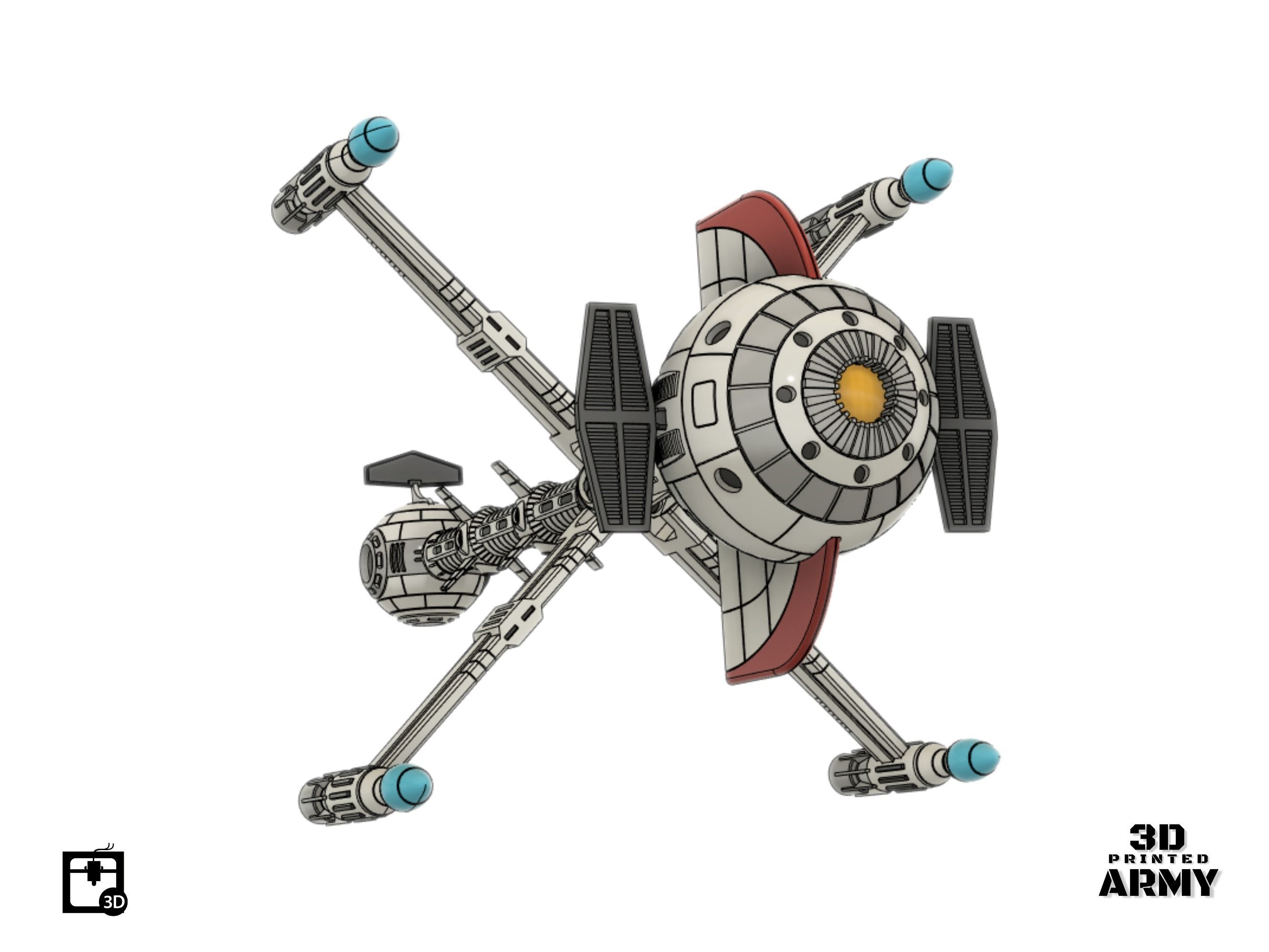 CyberLAB starship - Captain FLAM- 3D print files 3D model 3D printable ...