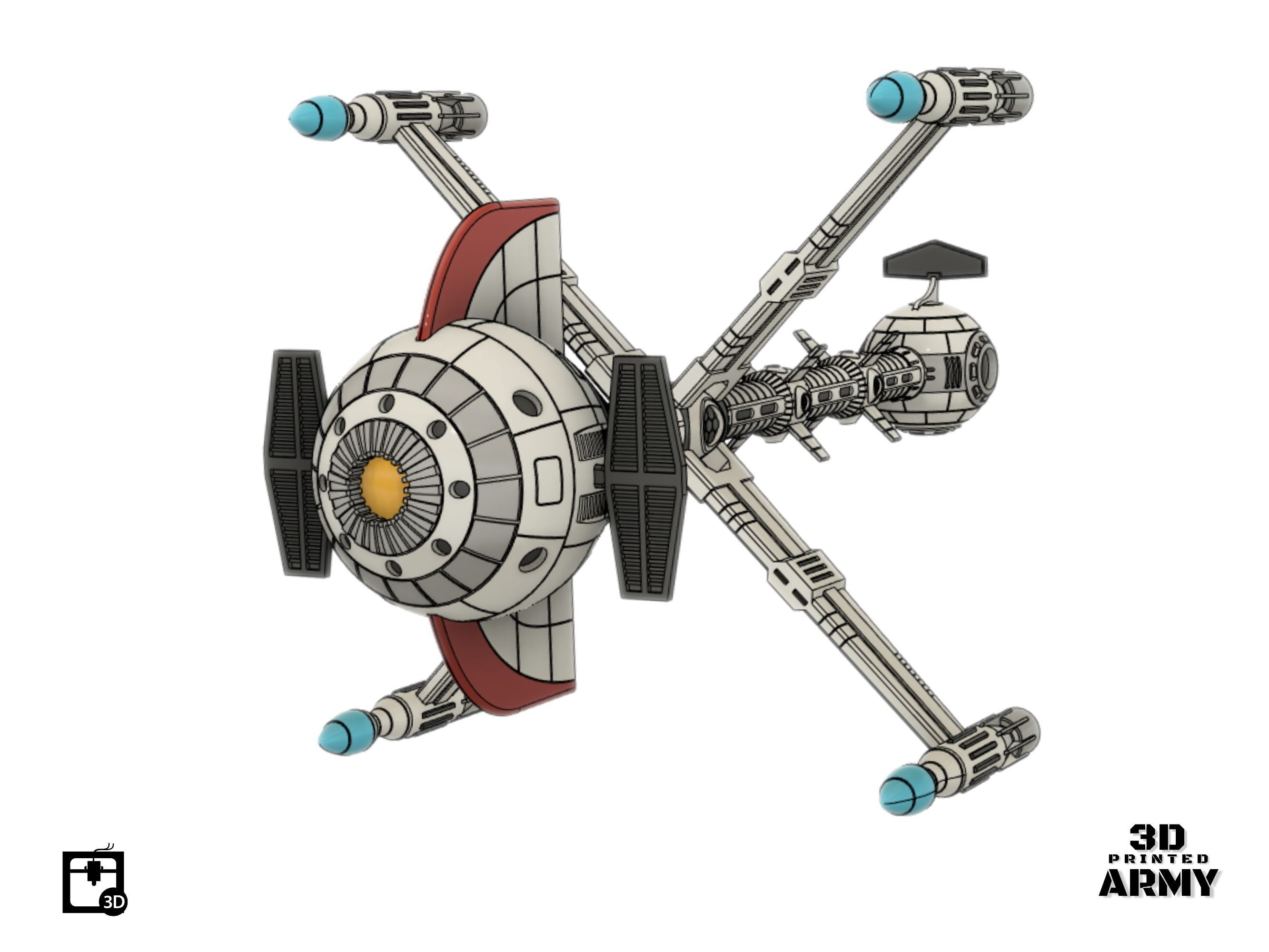 CyberLAB starship - Captain FLAM- 3D print files 3D model 3D printable ...