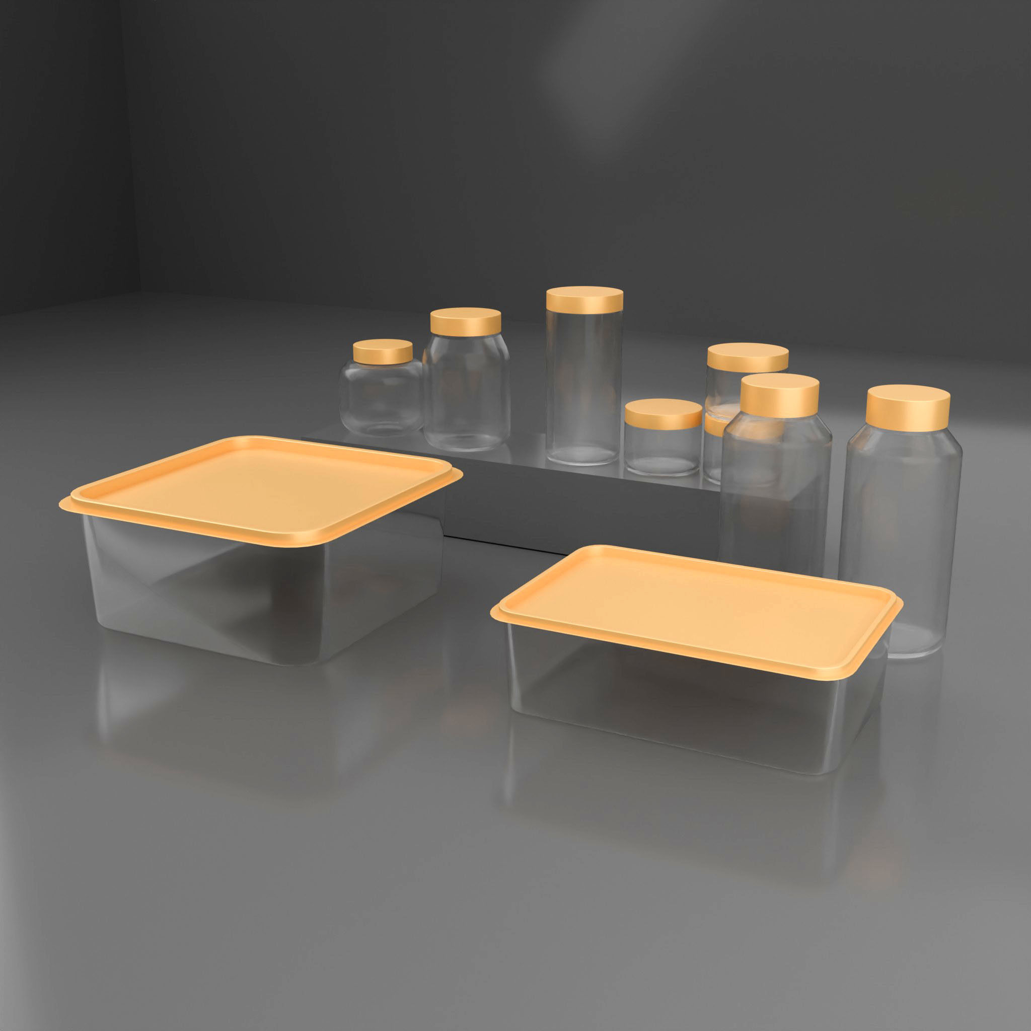 Plastic Containers for kitchen and Product Mockup free 3D model | CGTrader