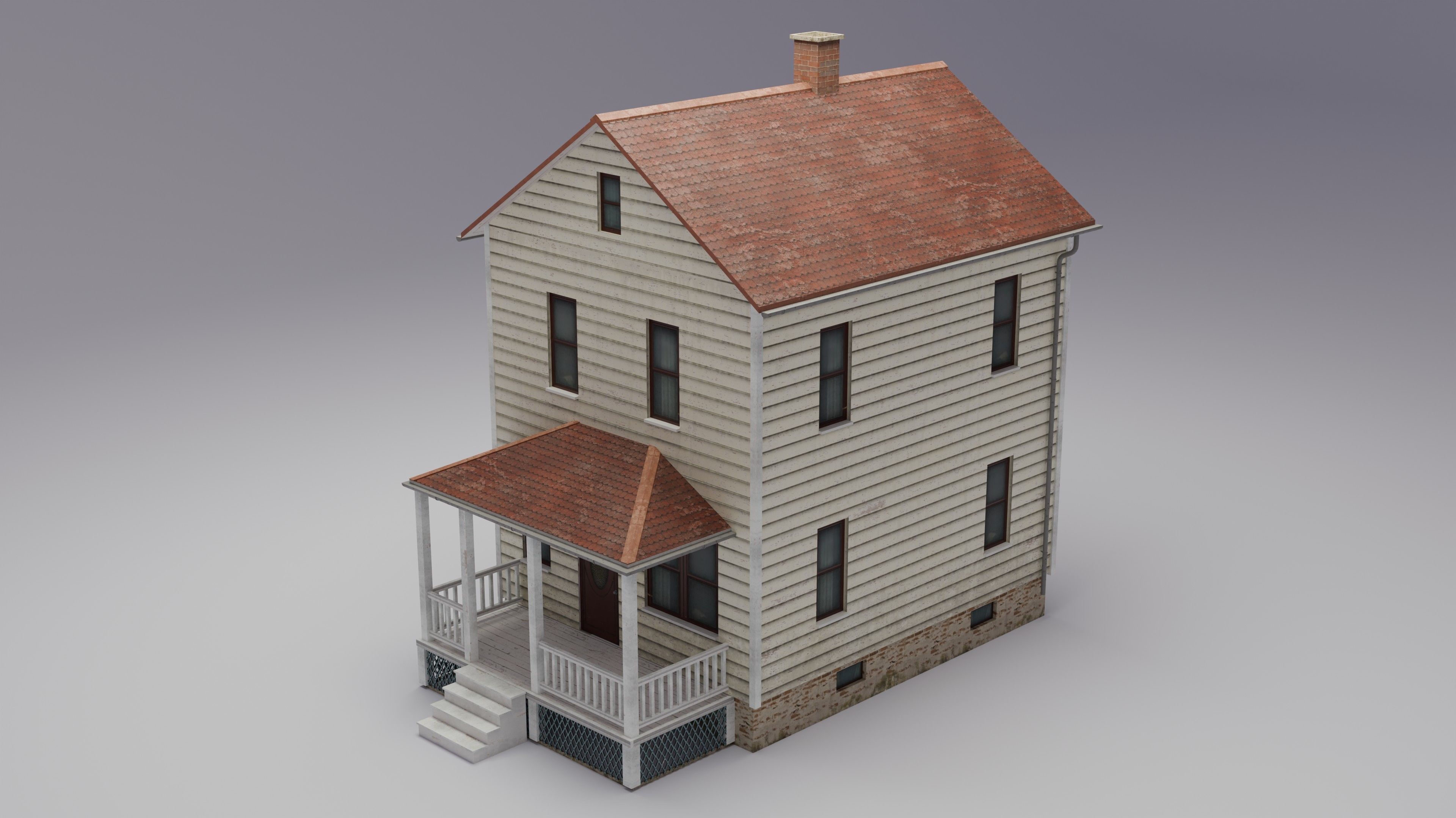 3D model Wooden House Low Poly Game Ready 3D Model VR / AR / low-poly ...