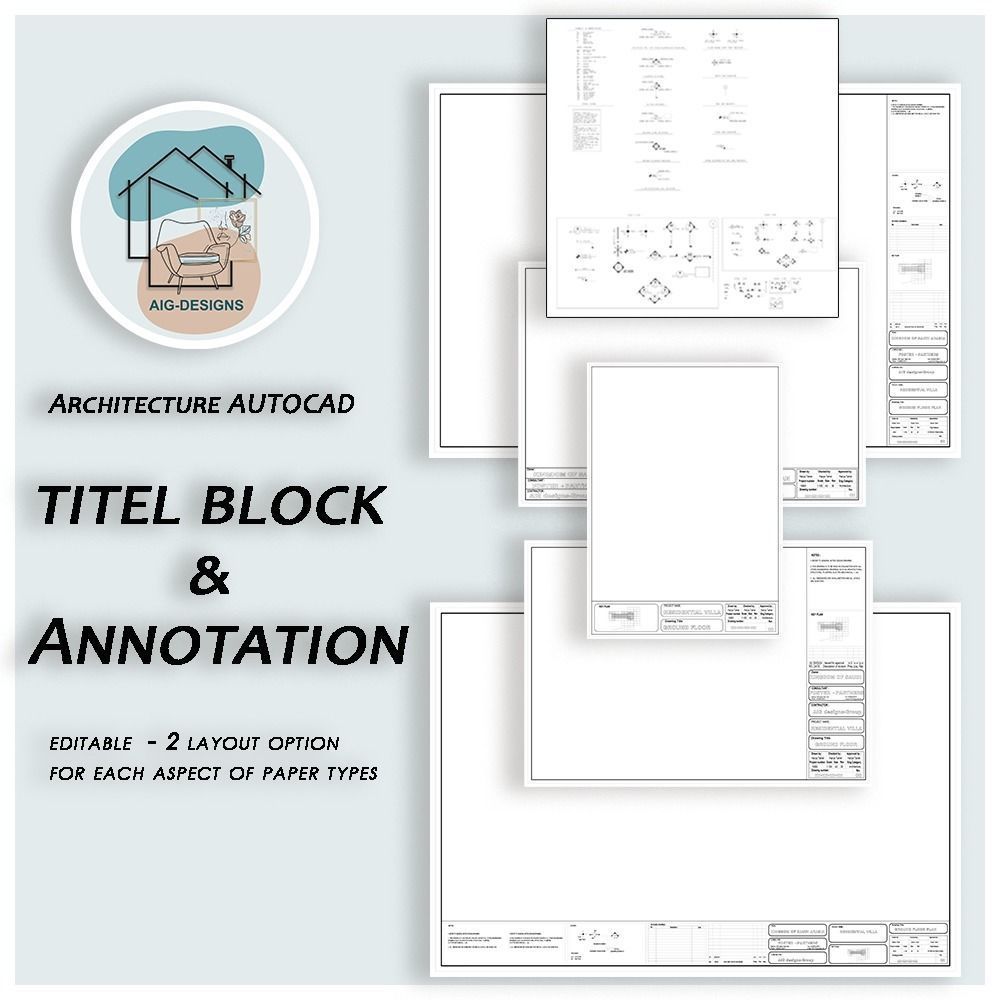 Architecture AutoCAD title block and annotation 3D model | CGTrader