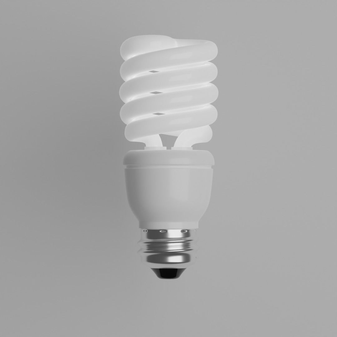 spiral fluorescent light bulb 3D model animated | CGTrader
