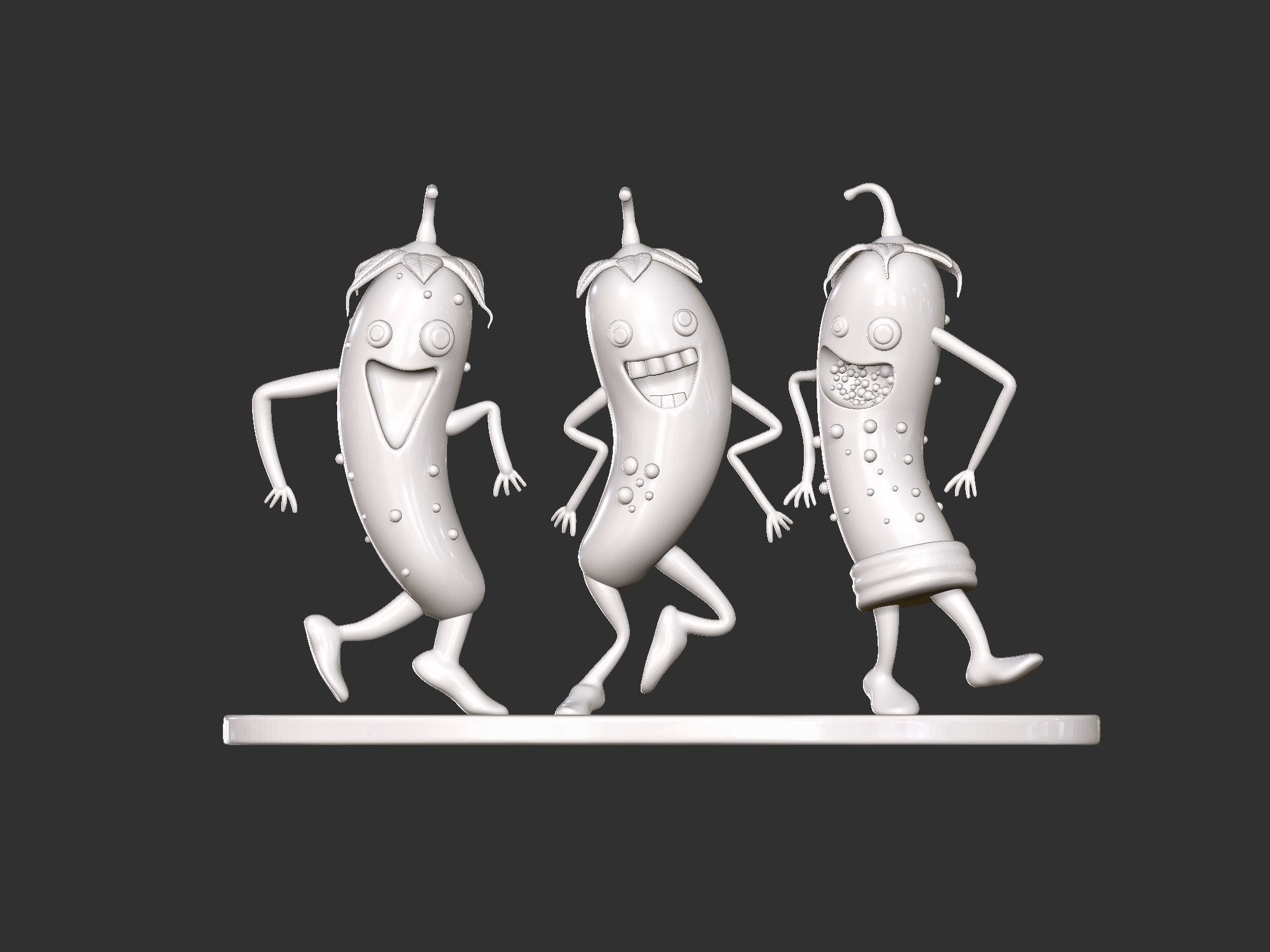 Dancing Peppers 3D model 3D printable | CGTrader