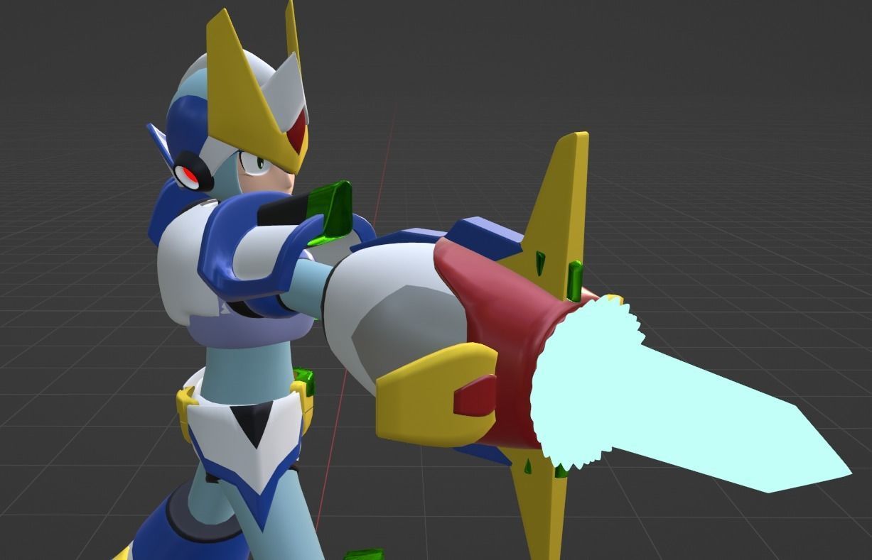 Megaman Blade Armor - Mega Man X6 3D model rigged | CGTrader