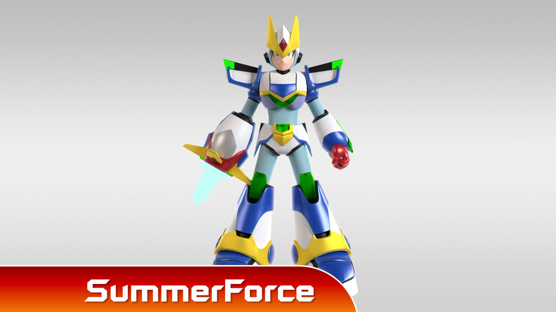 Megaman Blade Armor - Mega Man X6 3D model rigged | CGTrader