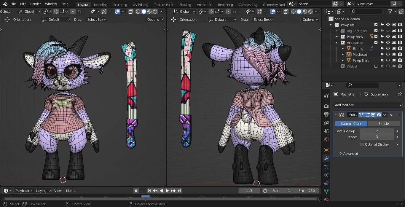 VRChat Pawp Ais free VR / AR / low-poly 3D model rigged | CGTrader