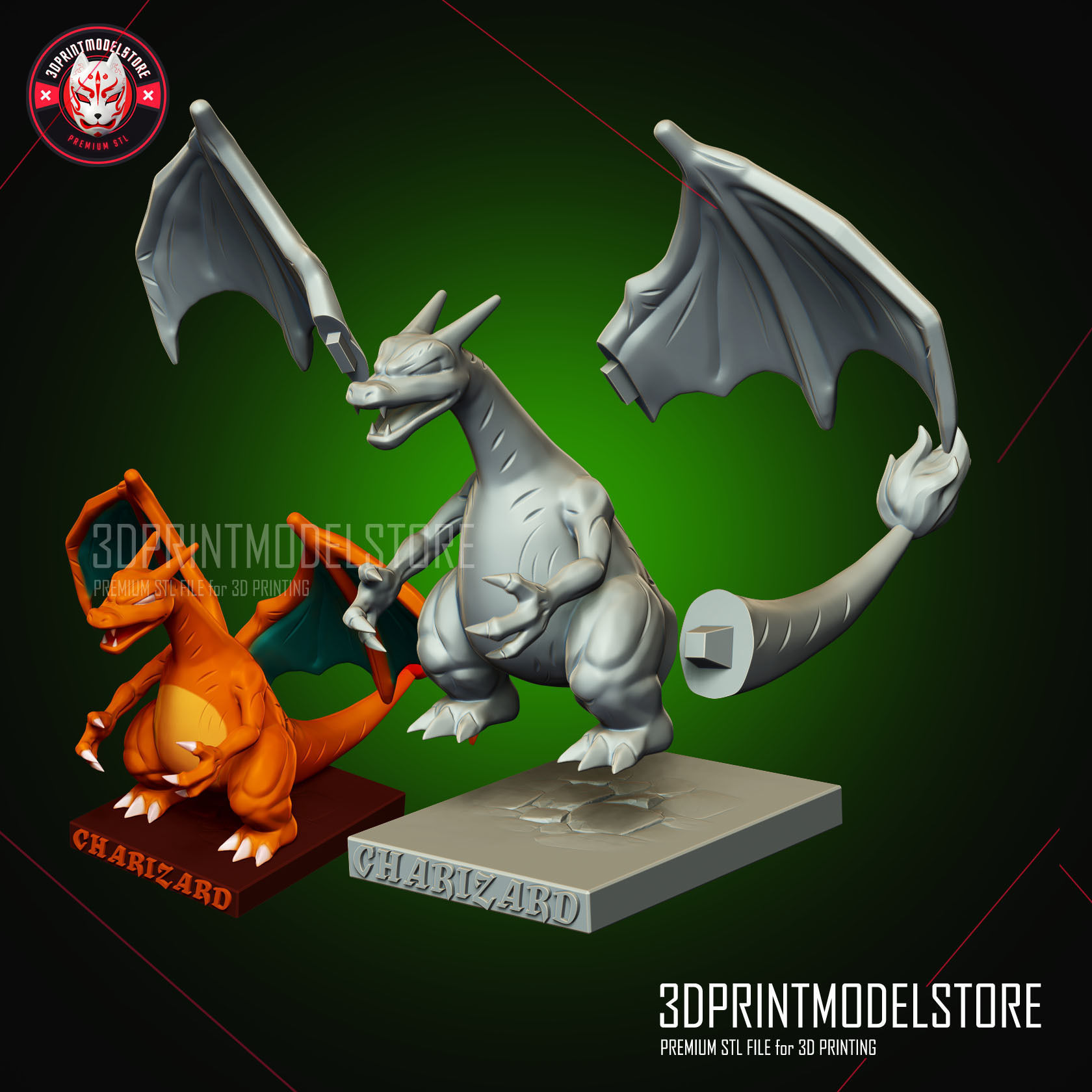 Charizard Pokemon Statue 3D model 3D printable | CGTrader
