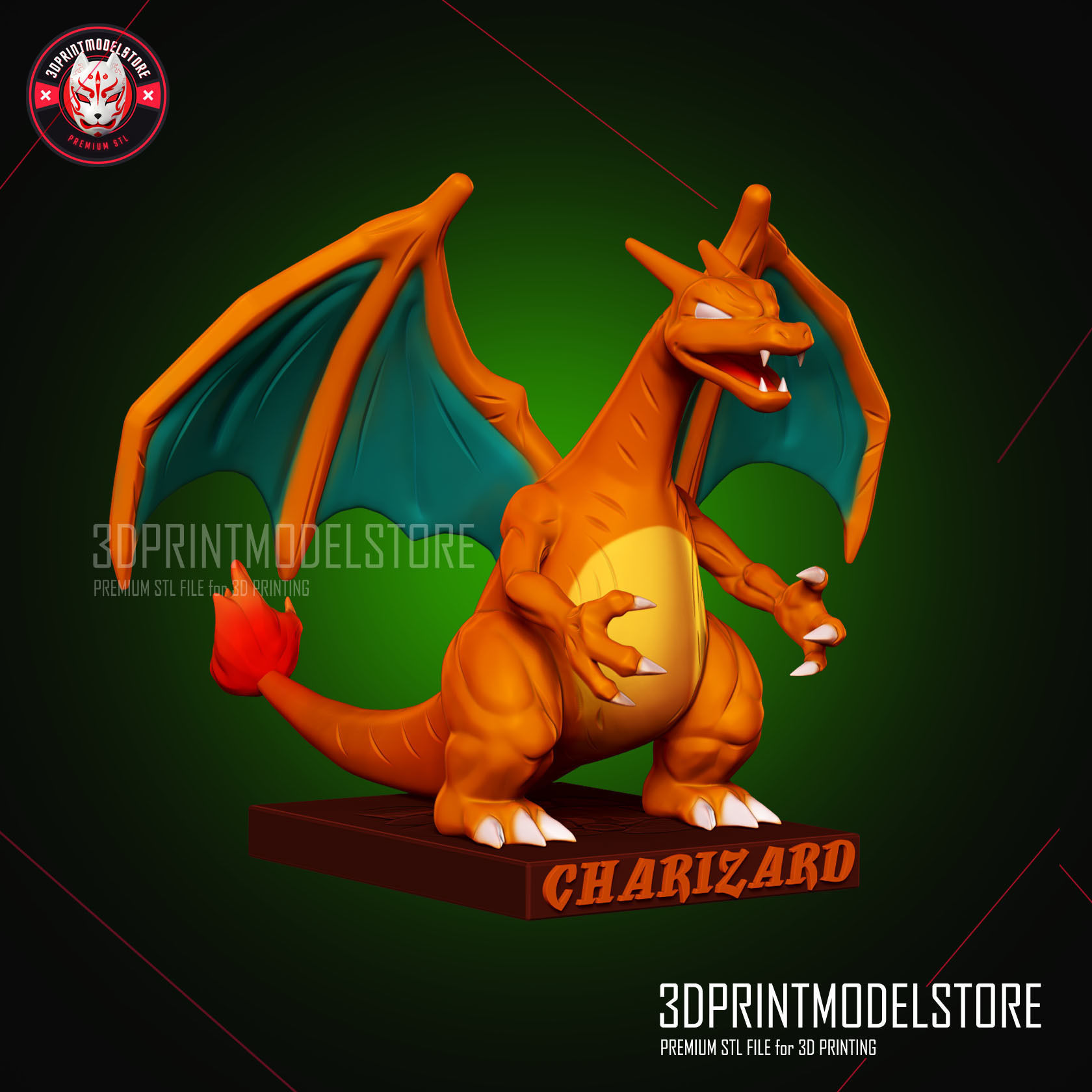 Charizard Pokemon Statue 3D model 3D printable | CGTrader