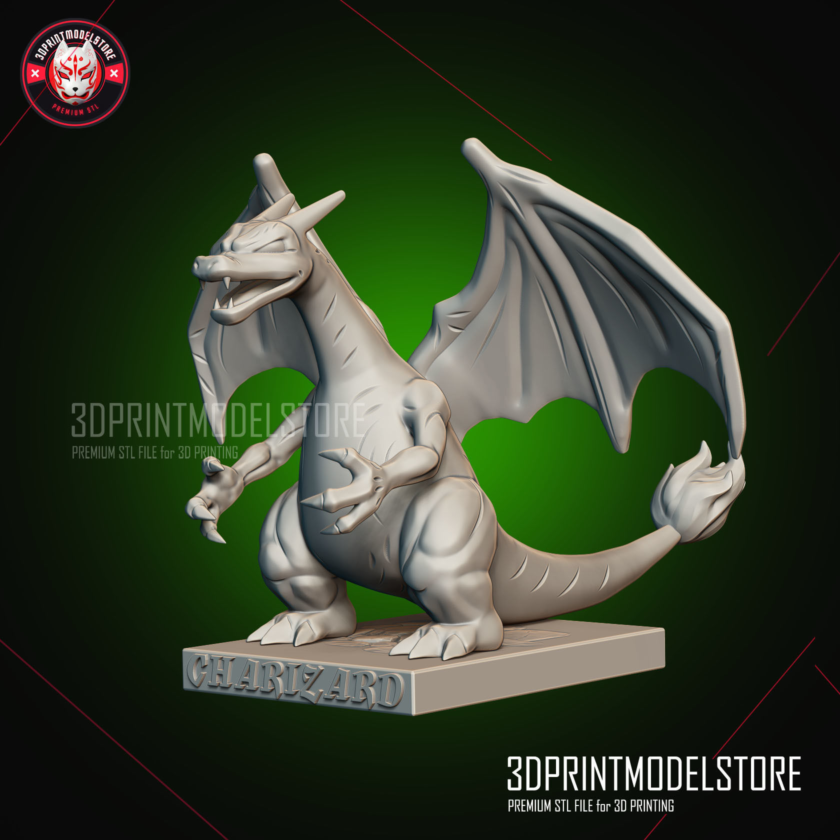 Charizard Pokemon Statue 3D model 3D printable | CGTrader