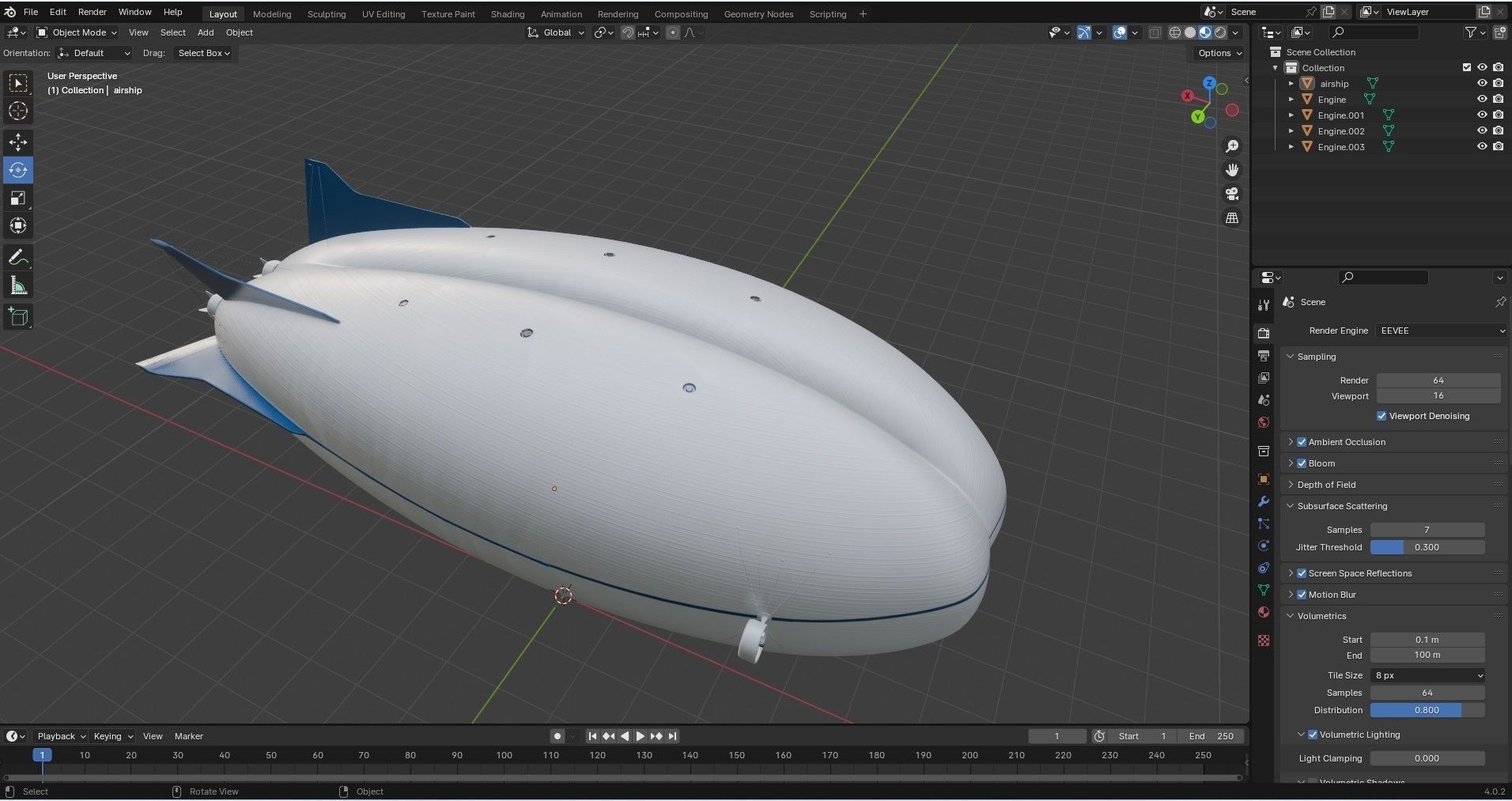 3D model Modern Helium Airship VR / AR / low-poly | CGTrader