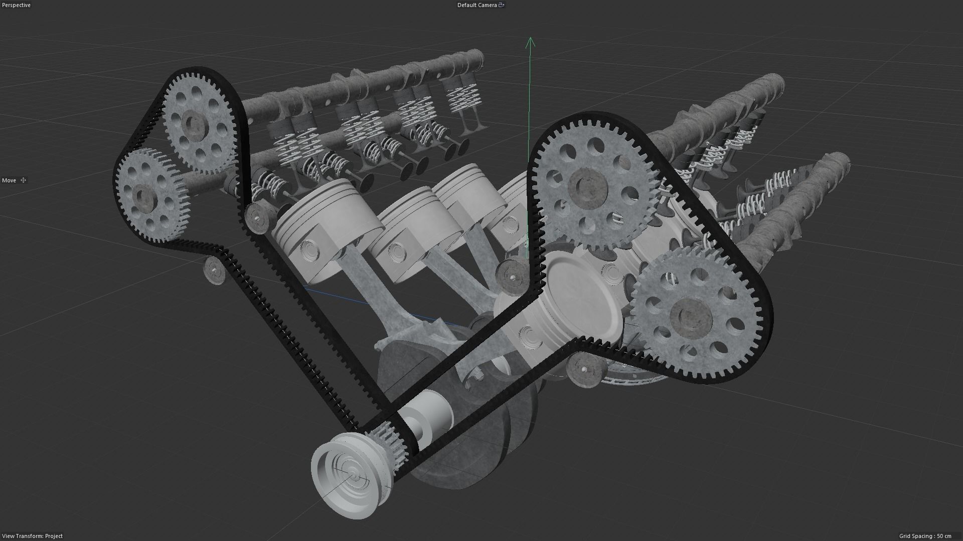 Motor eight-cylinder engine piston free 3D model animated rigged | CGTrader