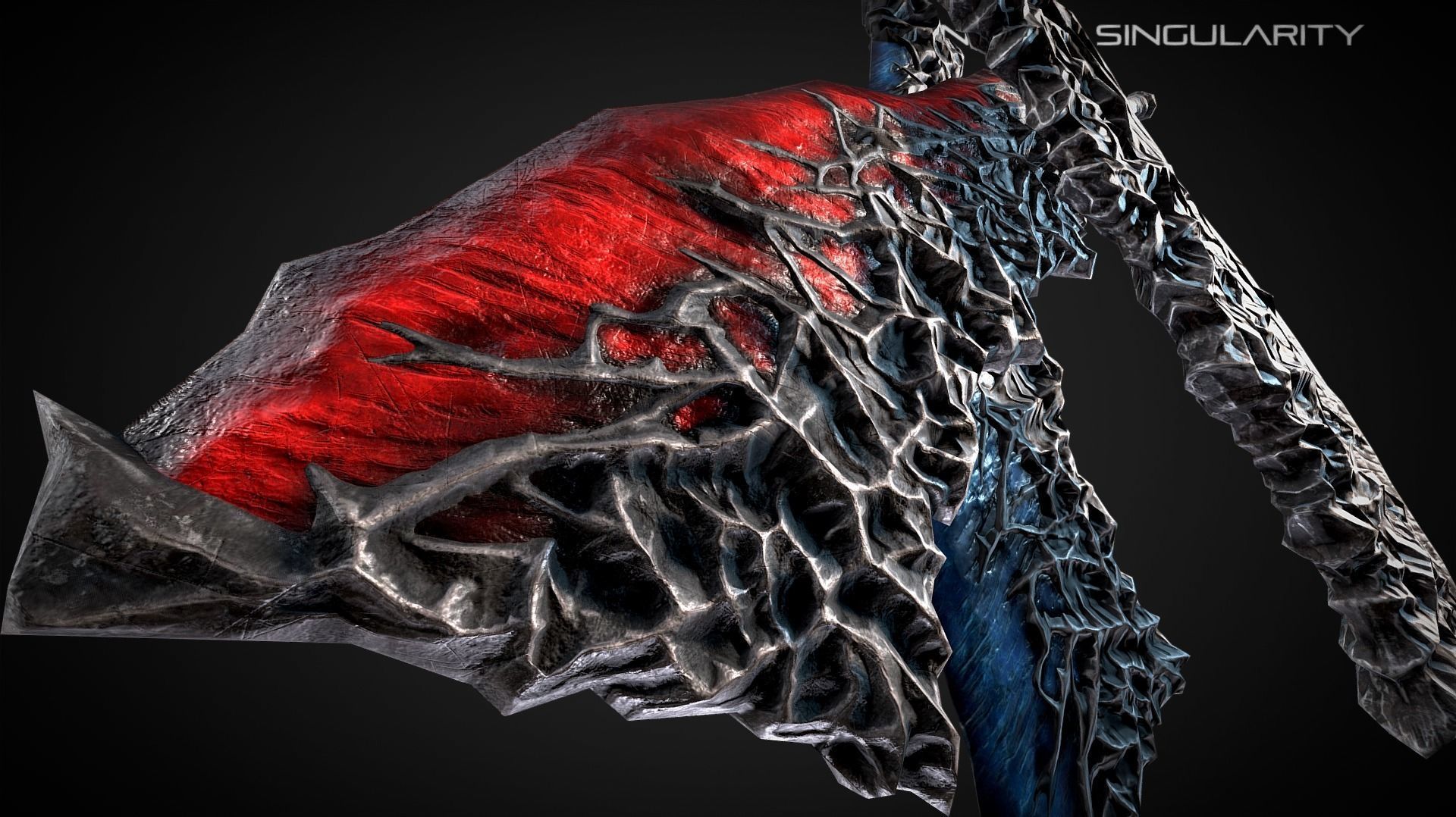 3D model Blood Stone Medieval dark fantasy Sword VR / AR / low-poly ...