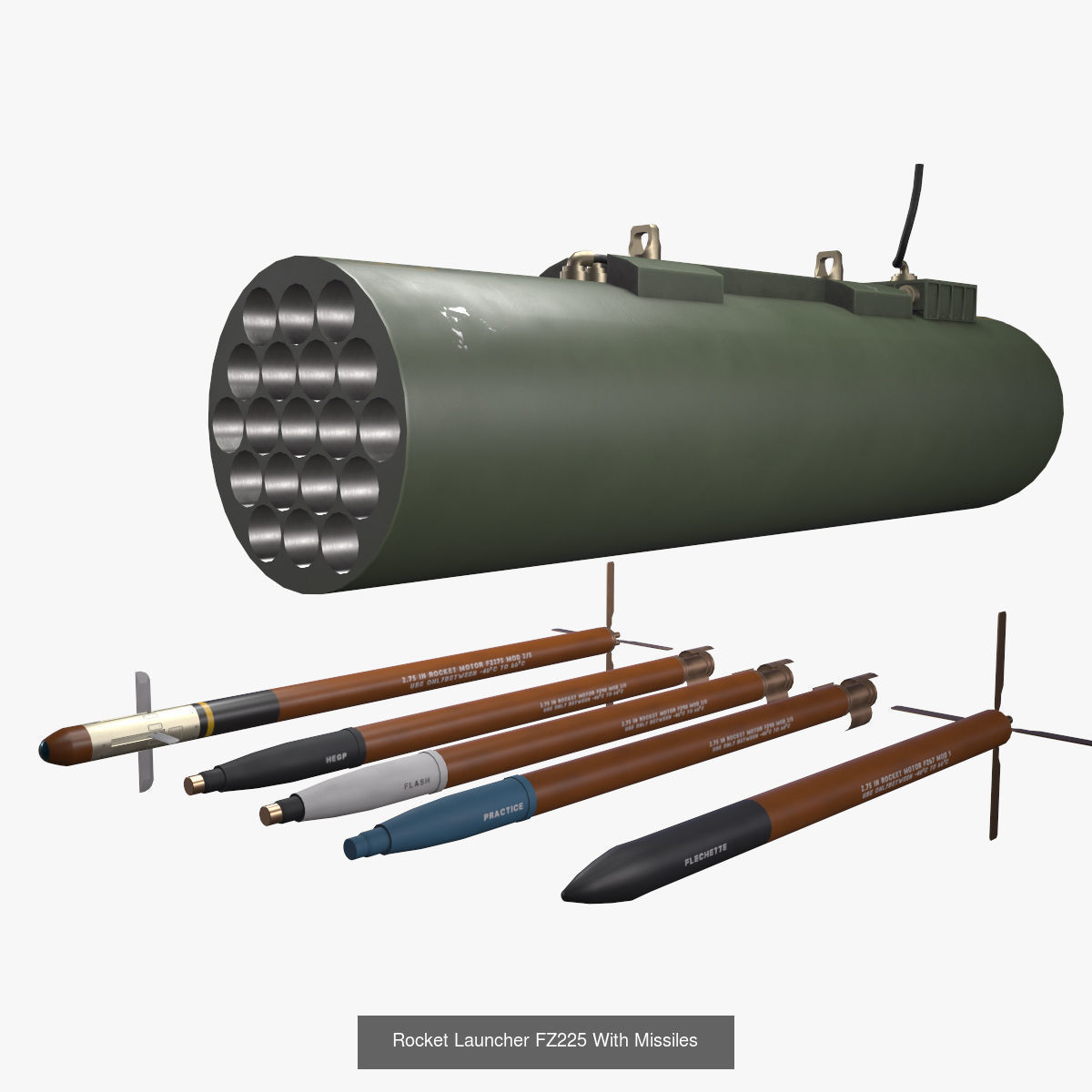 3D Model Collection Thales FZ Rocket Launchers With Missiles Pack VR ...