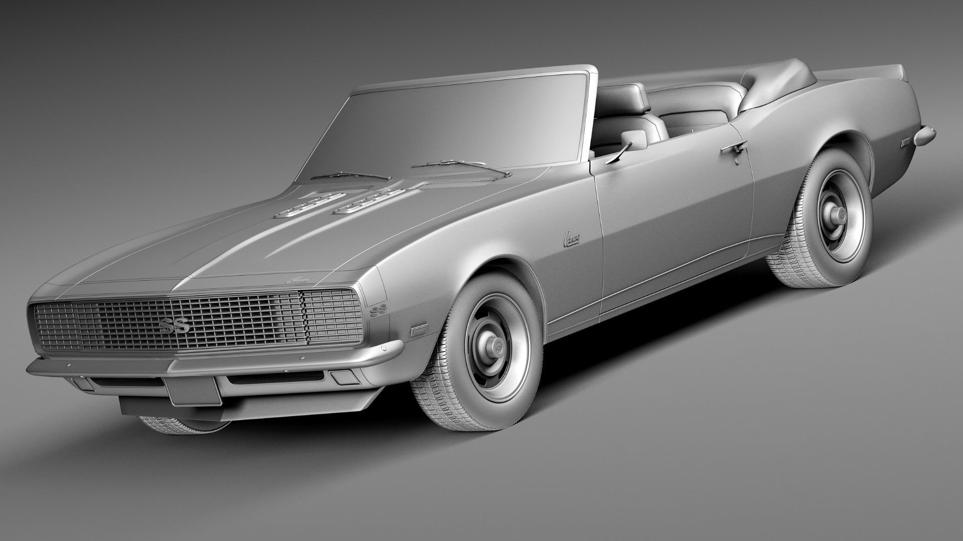 Chevrolet Camaro SS RS convertible CG 1967 3D model | CGTrader