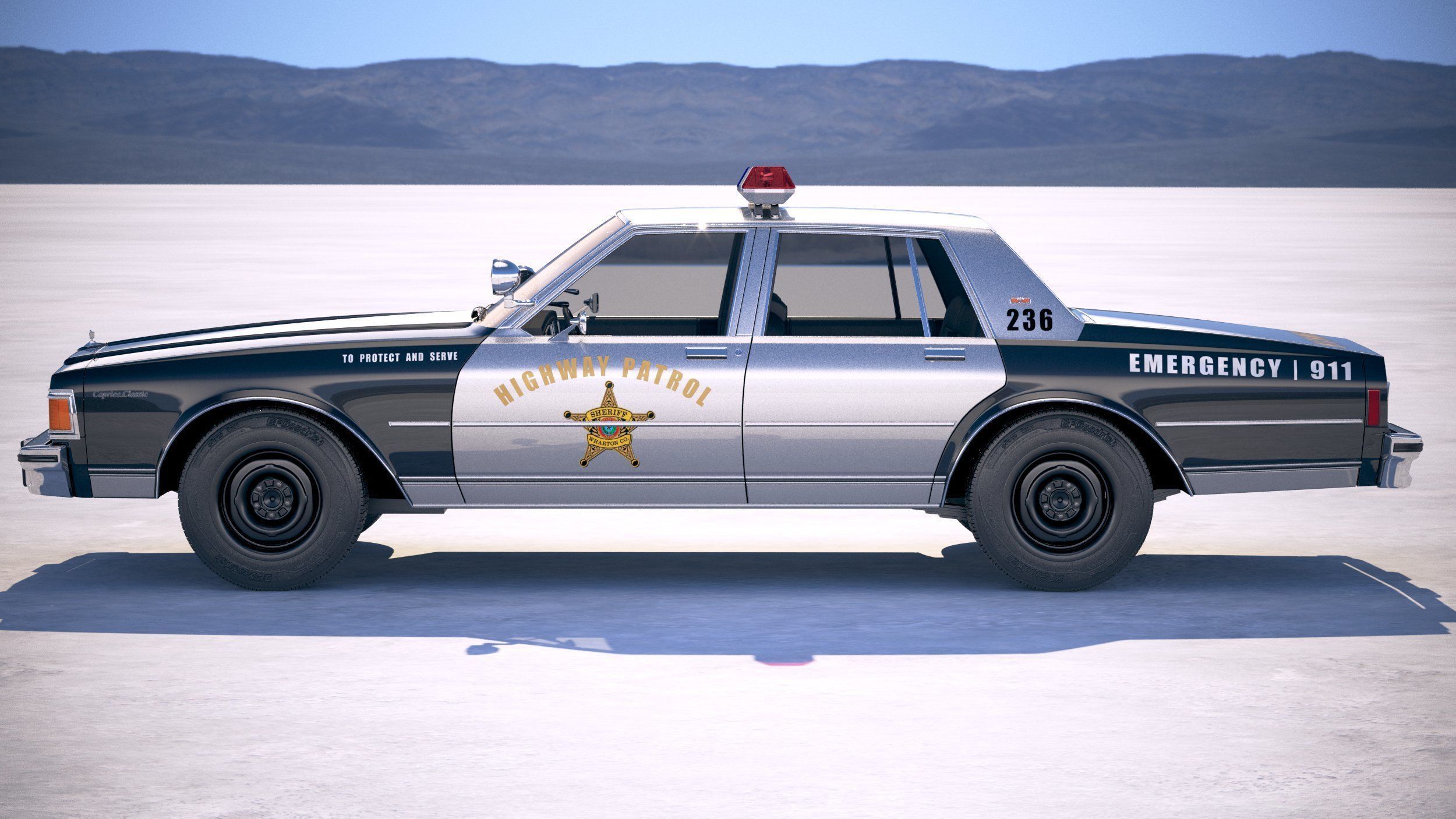 Chevrolet Caprice Police Car CG 1978 3D model | CGTrader