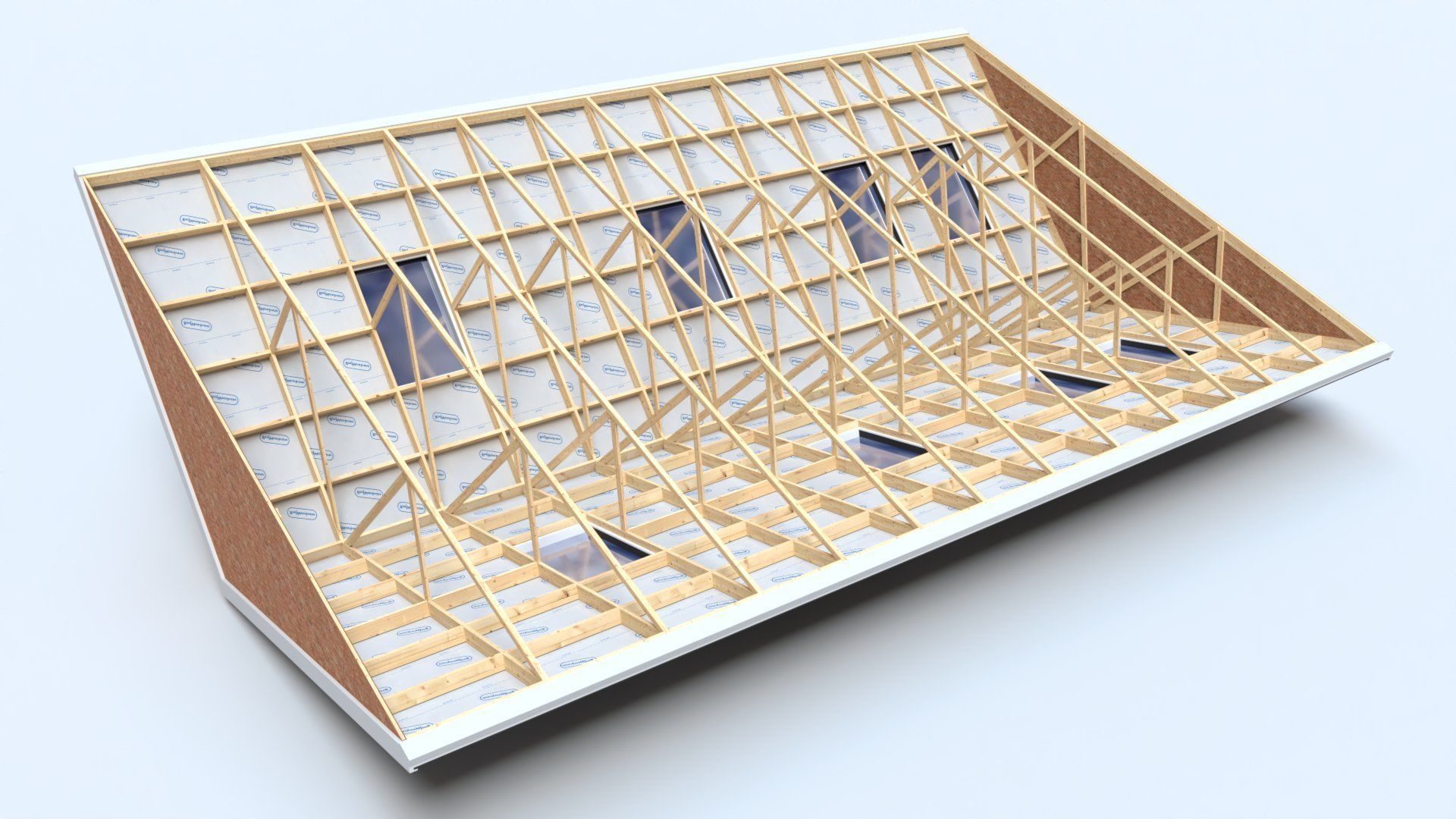 Full Timber Truss Roof System 3D model | CGTrader